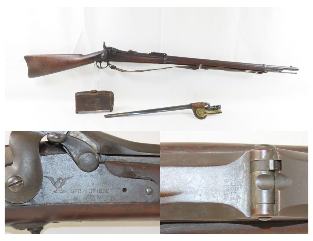 U.S. Springfield Model 1884 Trapdoor Breech Loading Rifle with Bayonet ...