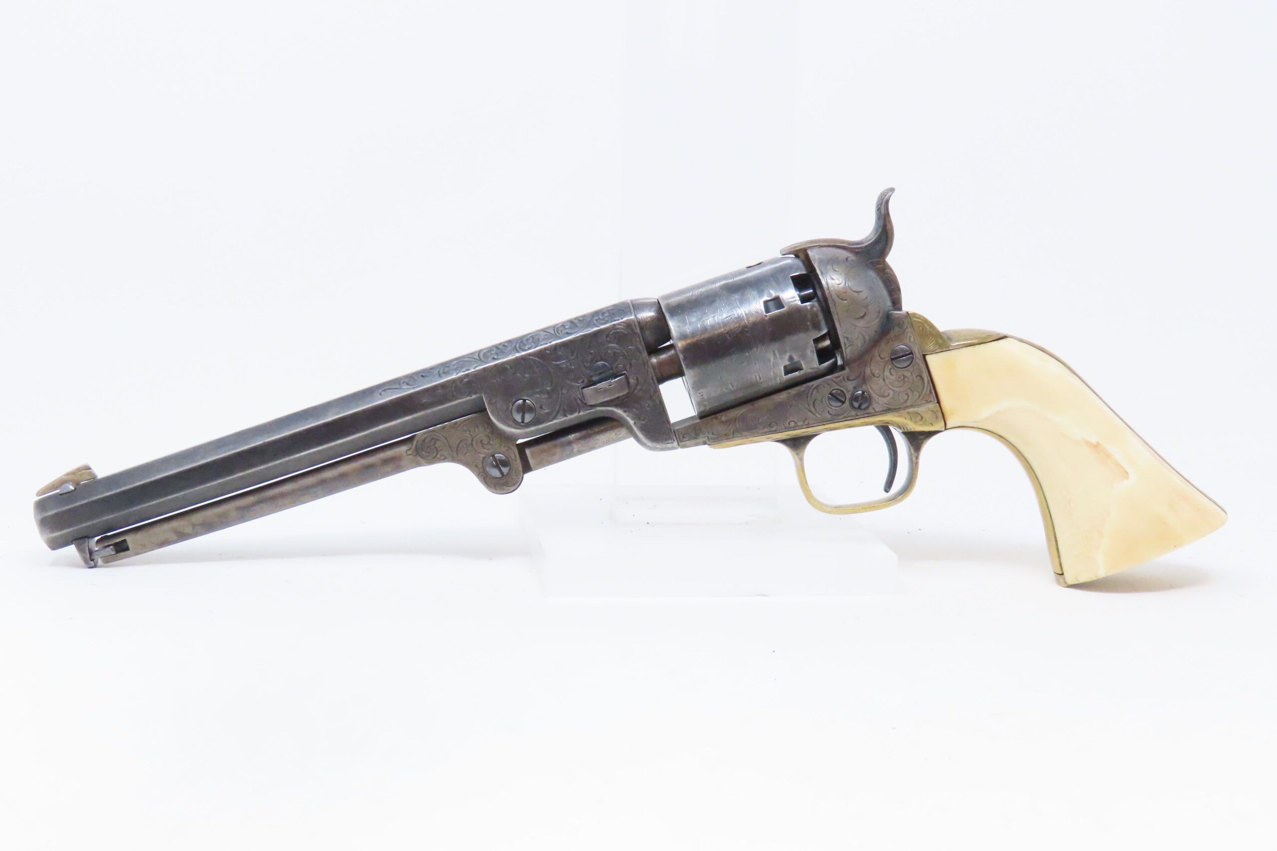 Engraved Colt Model 1851 Navy Percussion Revolver 1.24 C&RAntique002 ...