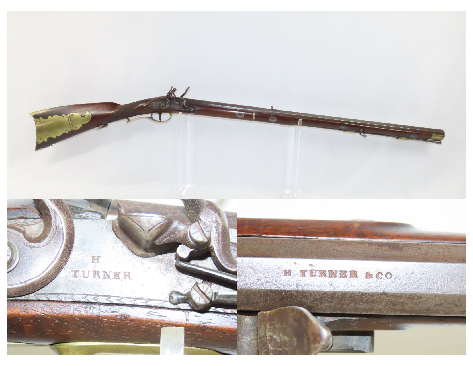 Silver Accented H. Turner & Co. Short Takedown Flintlock Rifle 2.16 C ...