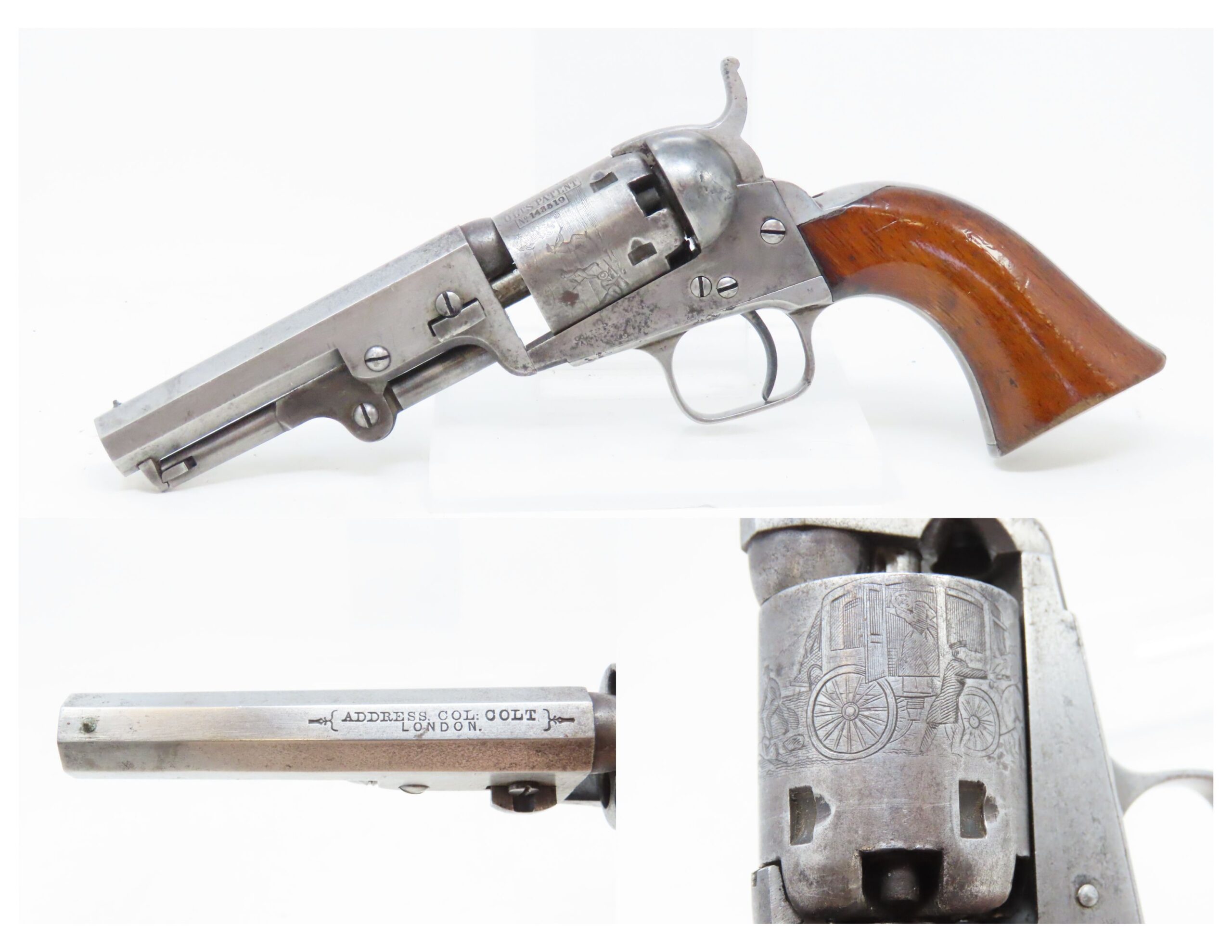 London Address Colt Model 1849 Pocket Revolver 1.23 C&RAntique001 ...