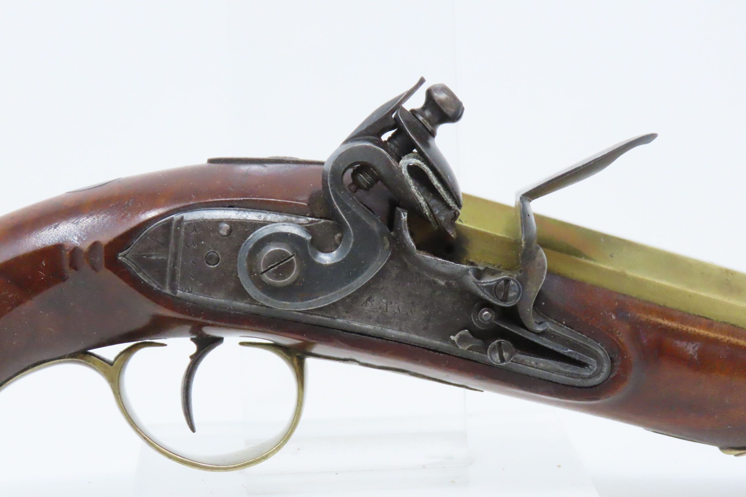 Bass London Brass Barreled Flintlock Pistol 1.23 C&RAntique004 ...