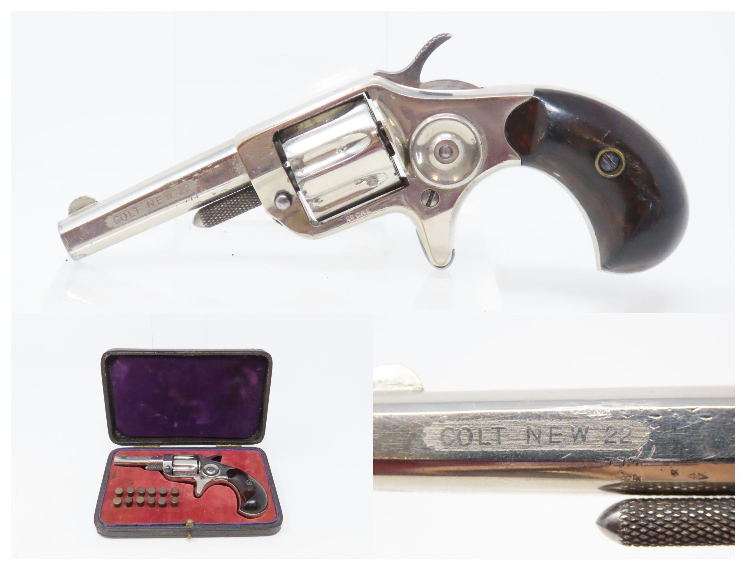 CASED 7-Shot COLT NEW LINE .22 Short F.T. BAKER Fleet Street London ...