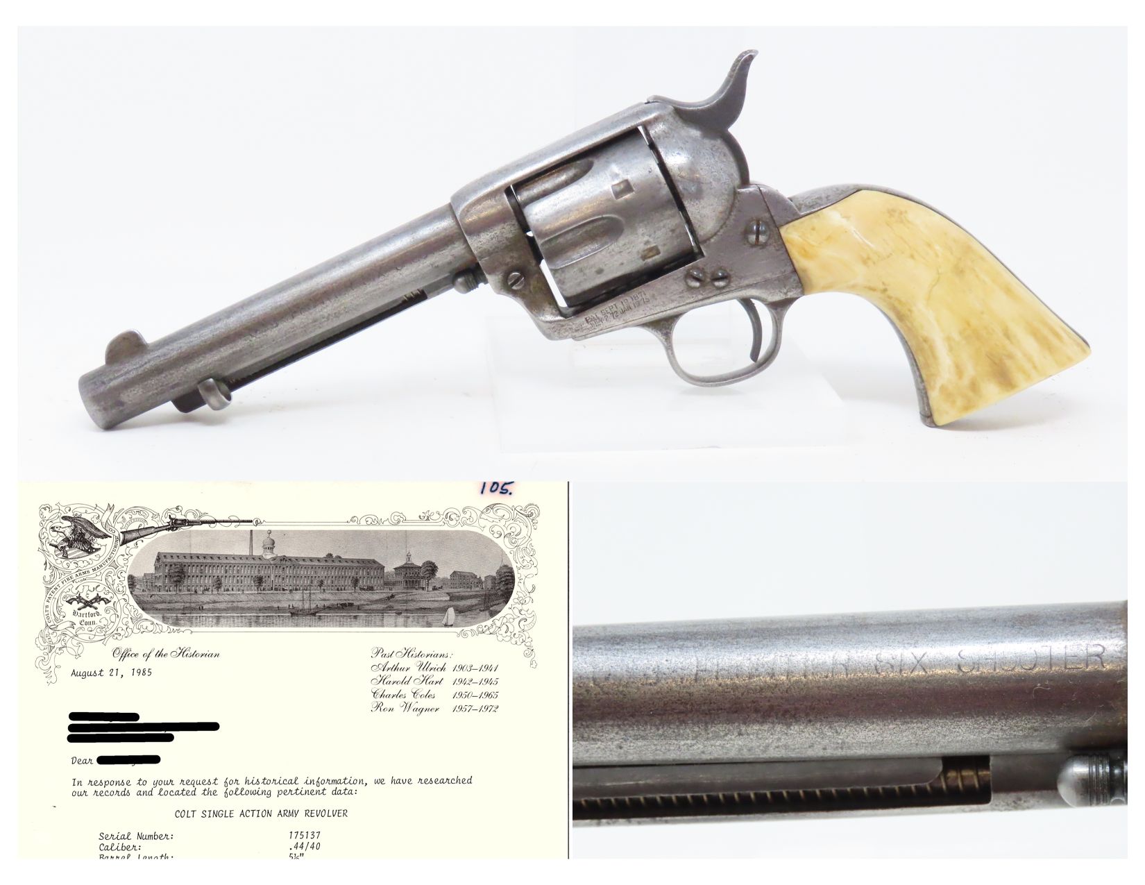 Colt First Generation Frontier Six Shooter Single Action Army Revolver ...