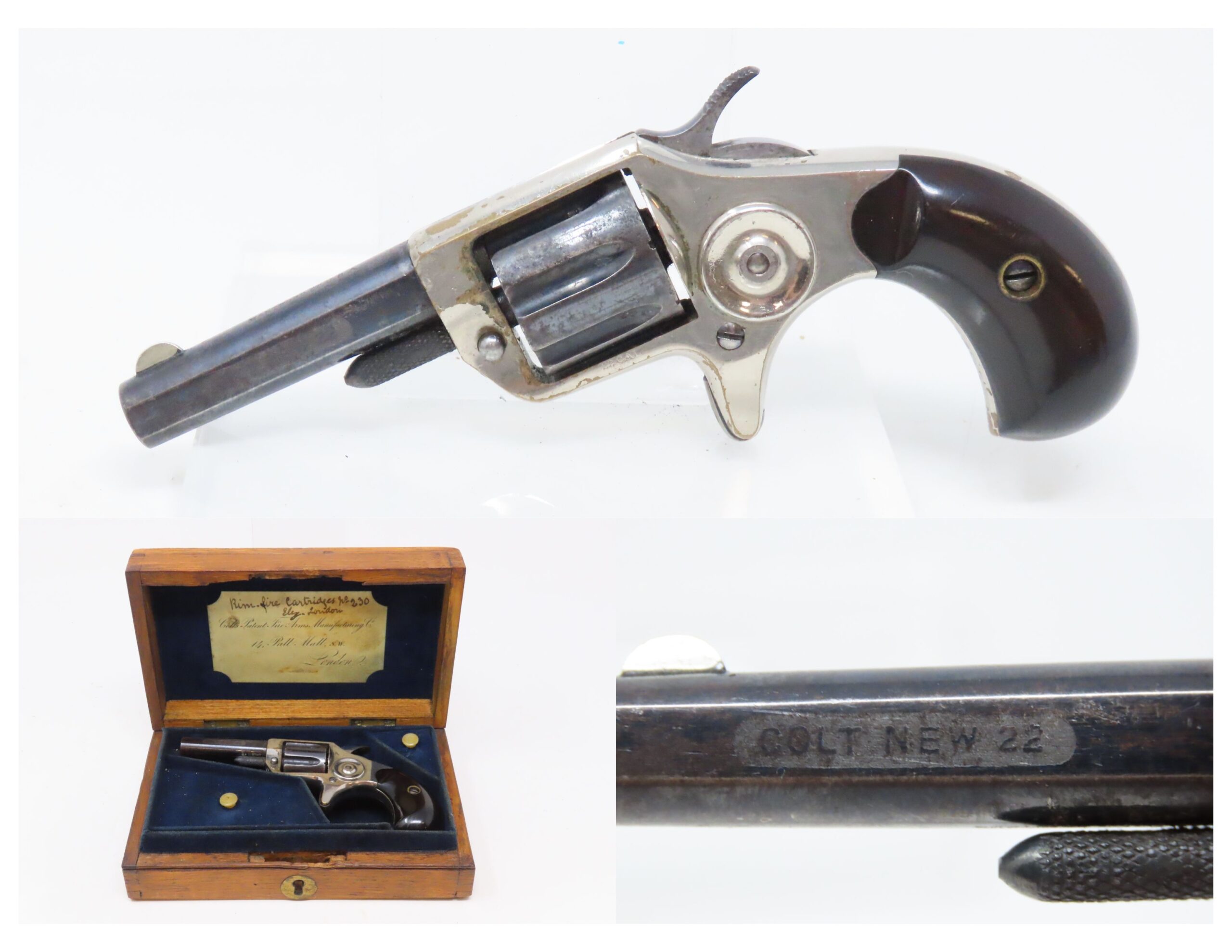 1876 VICTORIAN LONDON .22 Short 7-Shot Revolver COLT New Line CASED ...