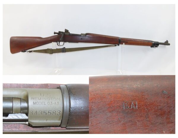 c1943 WORLD WAR II Remington M1903A3 BOLT ACTION .30-06 Springfield WW2 ...