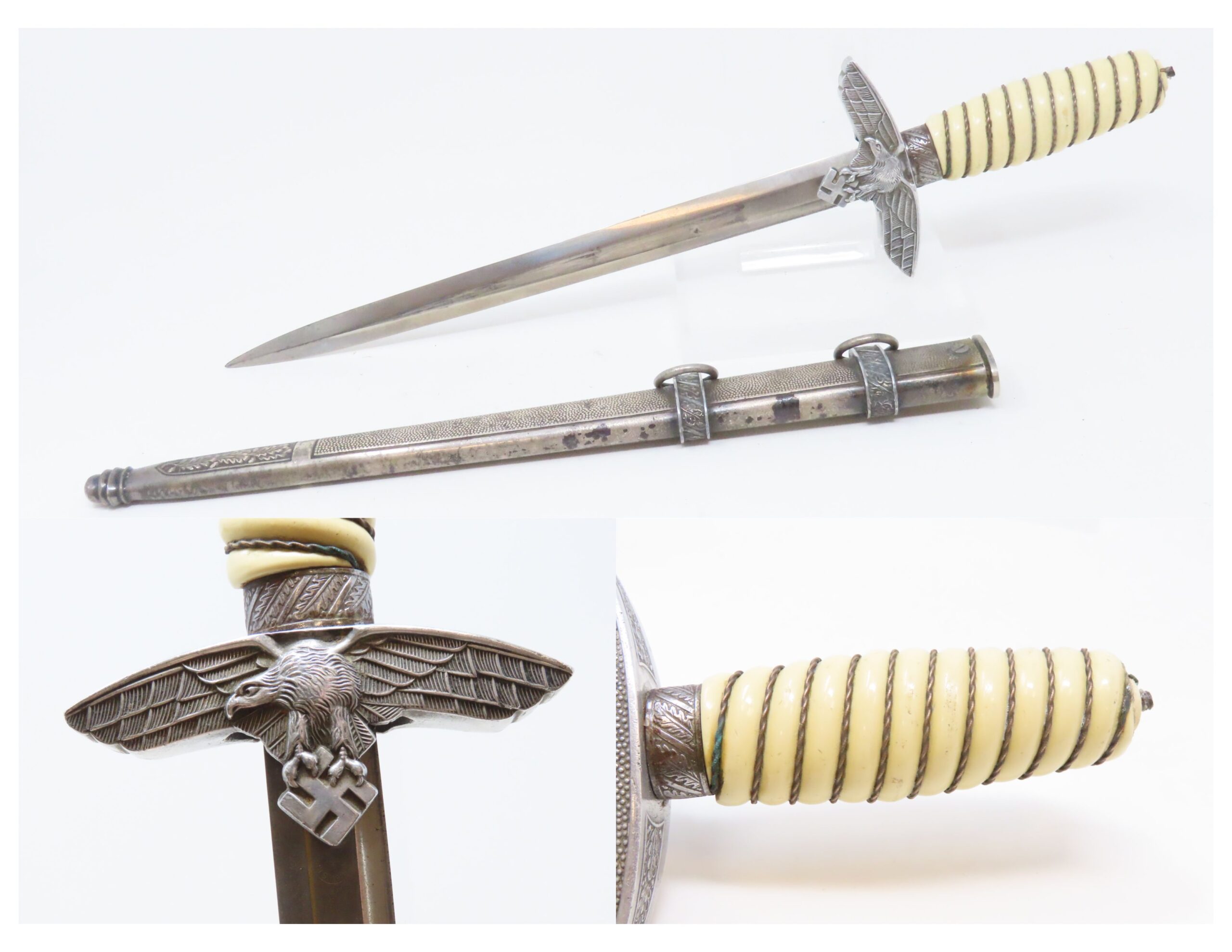 World War II Luftwaffe German Dagger with Scabbard 1.17 C&RAntique001 ...