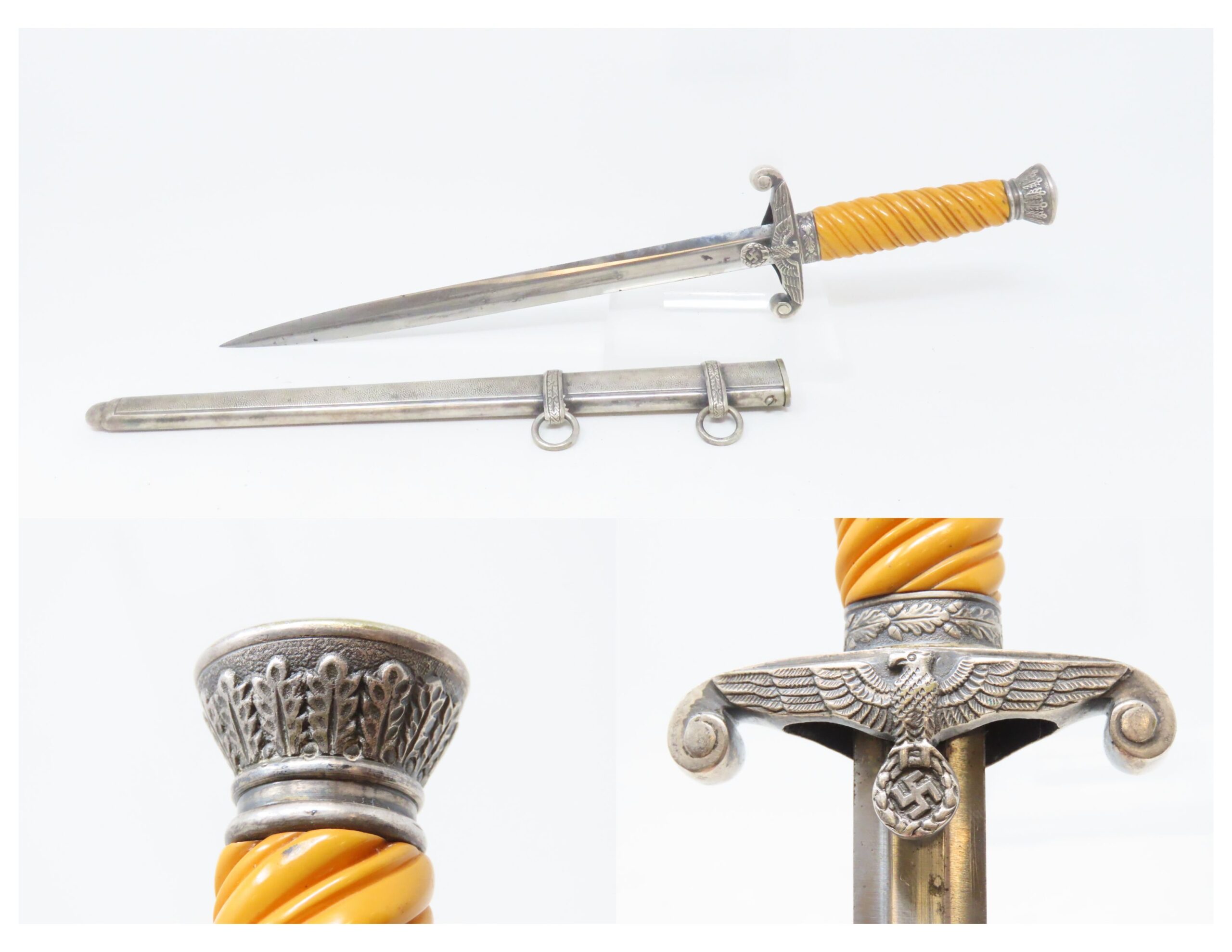 World War II Pattern German Dagger with Scabbard 1.17 C&RAntique001 ...