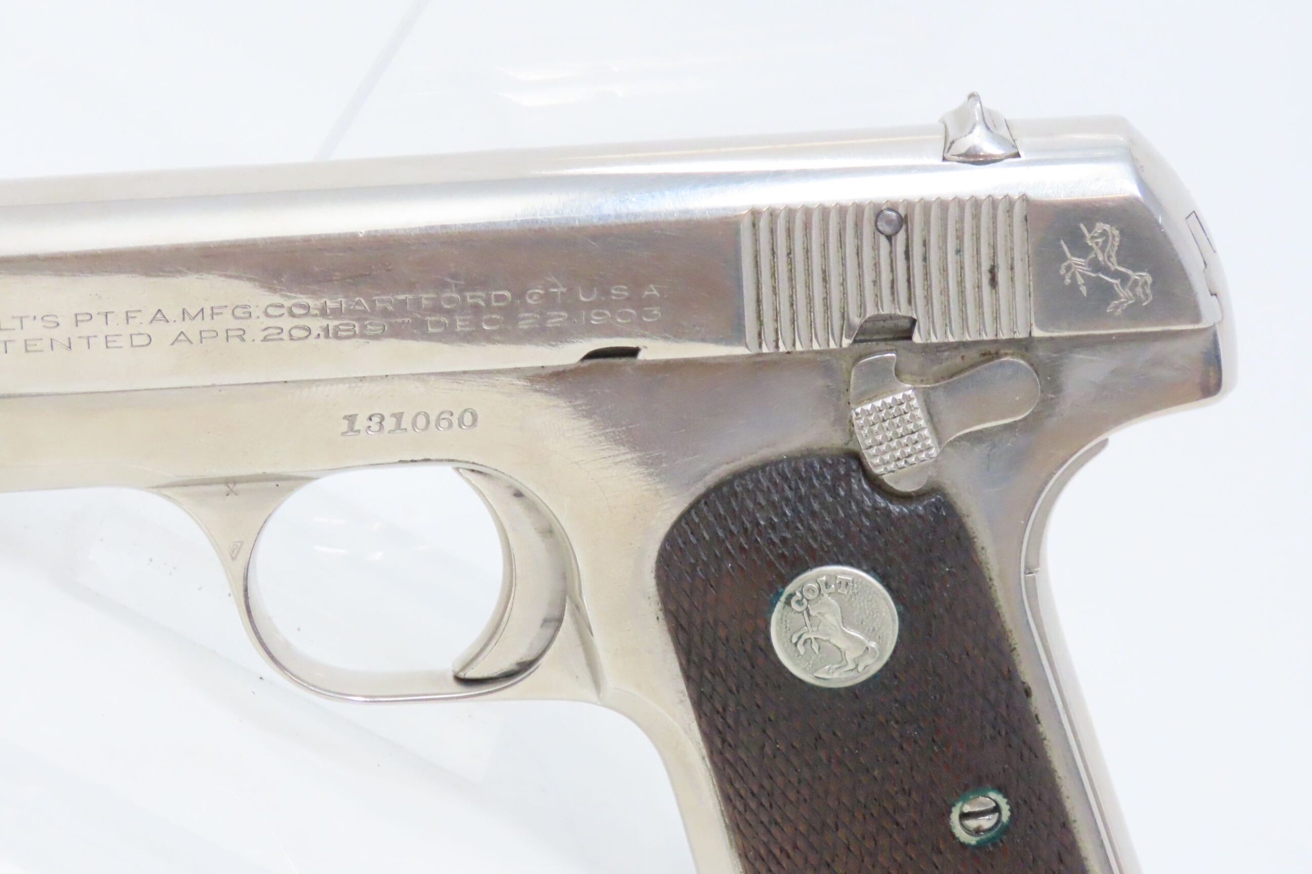 Colt Model 1908 Pocket Hammerless Pistol 5.4 C&RAntique004 | Ancestry Guns