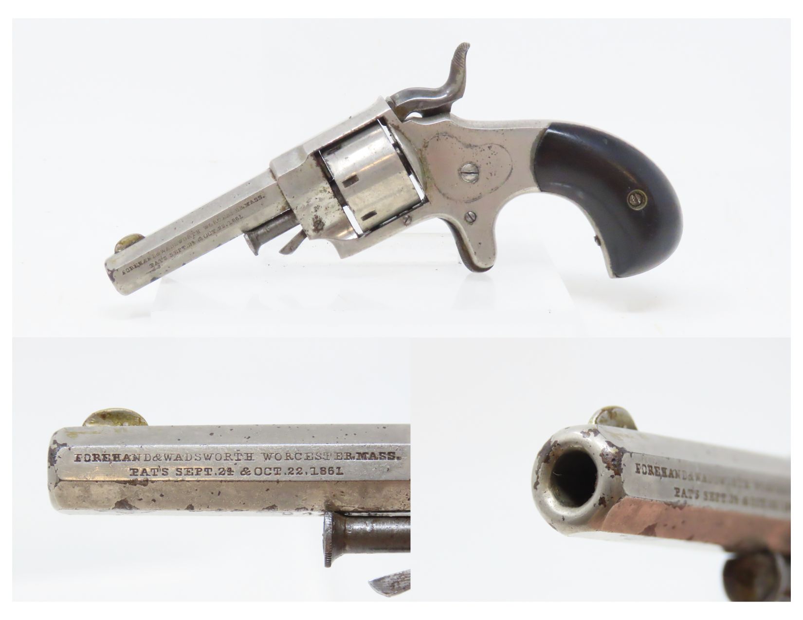 Forehand & Wadsworth Side Hammer Revolver 5.8 C&RAntique001 | Ancestry Guns
