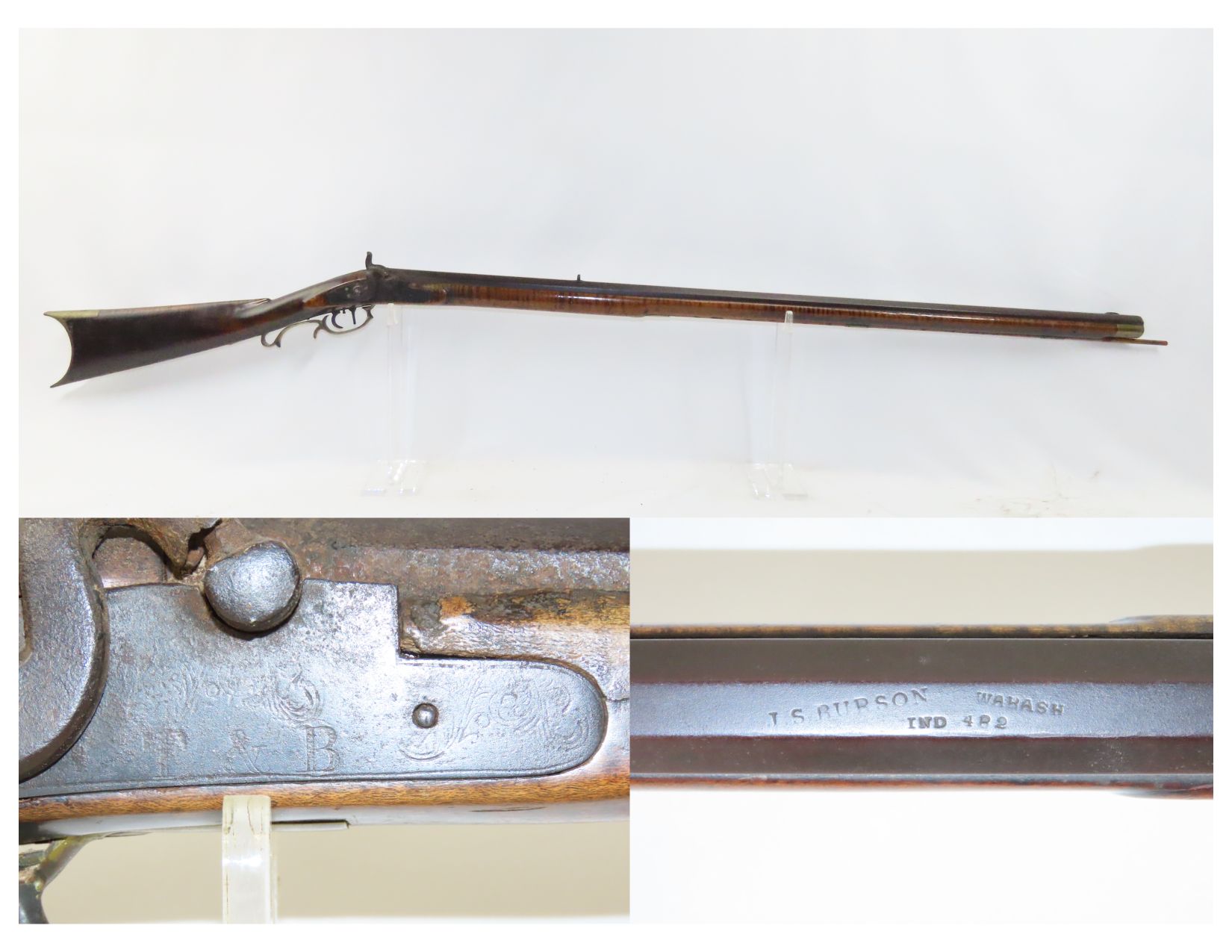 J.S. Burson Indiana Long Rifle 6.20 C&RAntique001 | Ancestry Guns