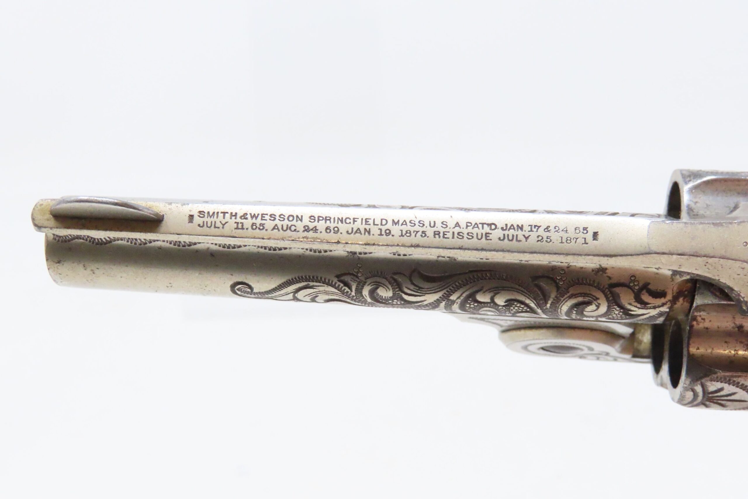 ENGRAVED NICKEL & IVORY SMITH & WESSON .38 Single Action Revolver ...