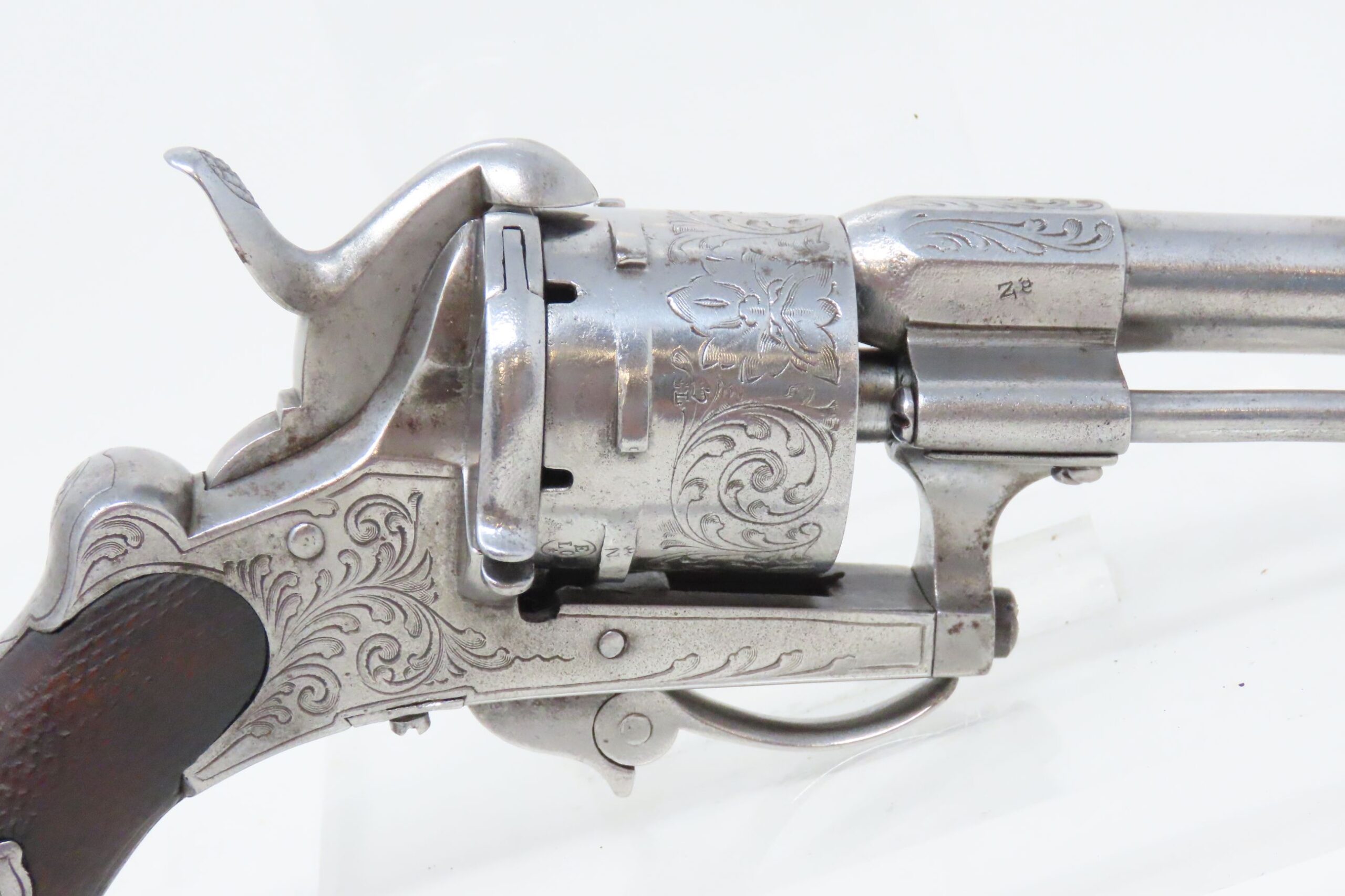 Engraved E. Lefaucheux Revolver 4.25 C&RAntique018 | Ancestry Guns