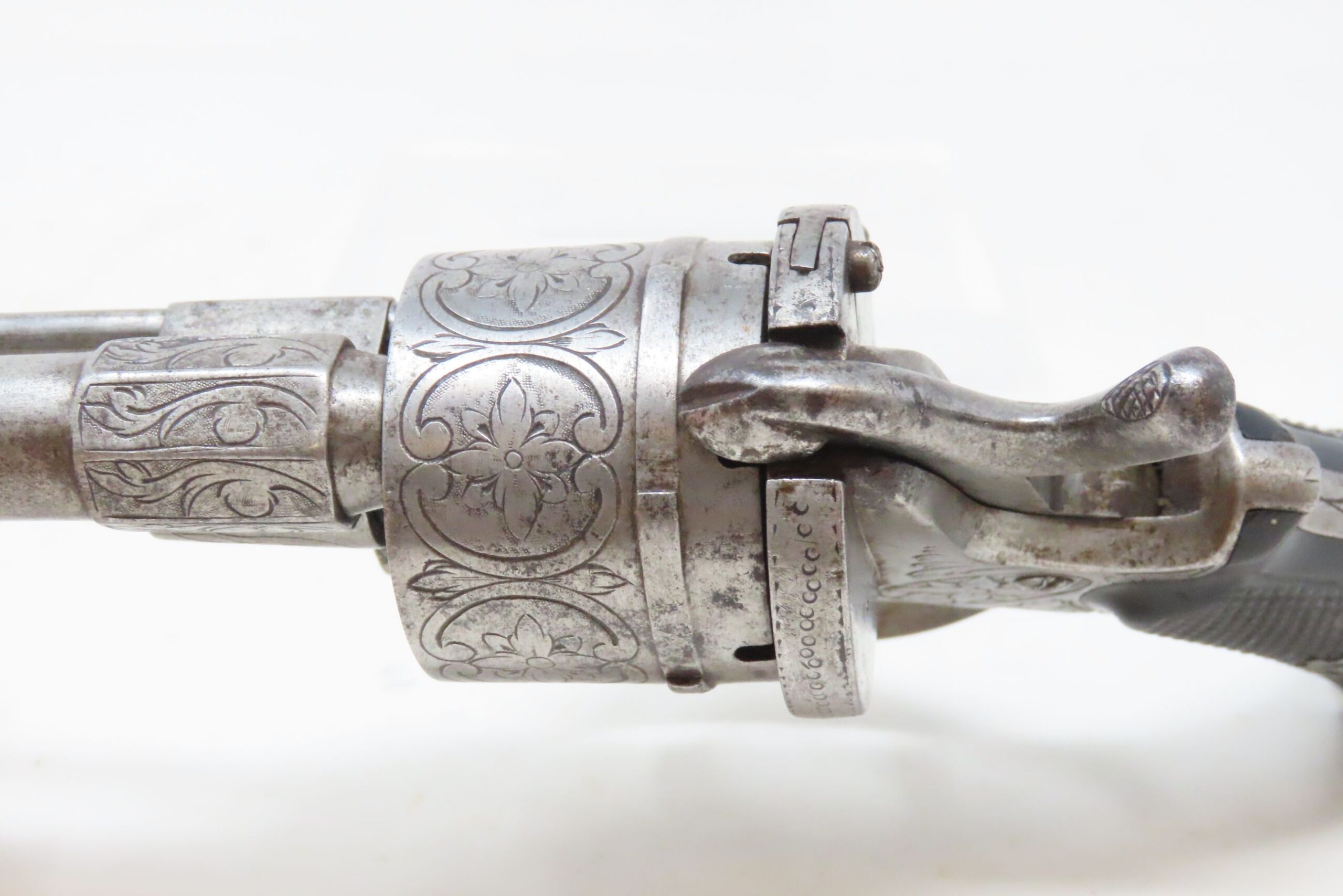 Engraved Liege Proofed Double Action Pinfire Revolver 4.27 C ...