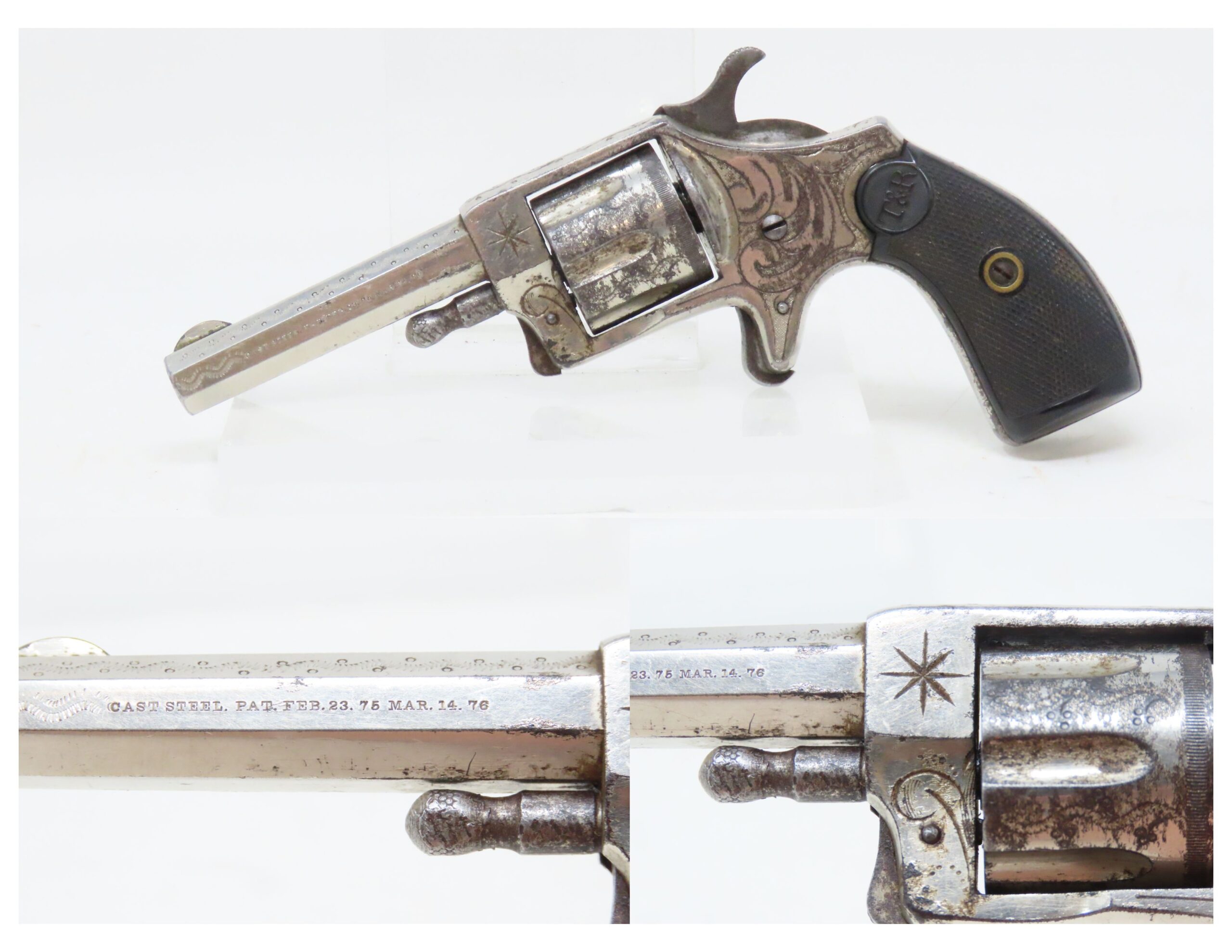 Engraved Turner & Ross Alexis Revolver 9.20 C&RAntique001 | Ancestry Guns