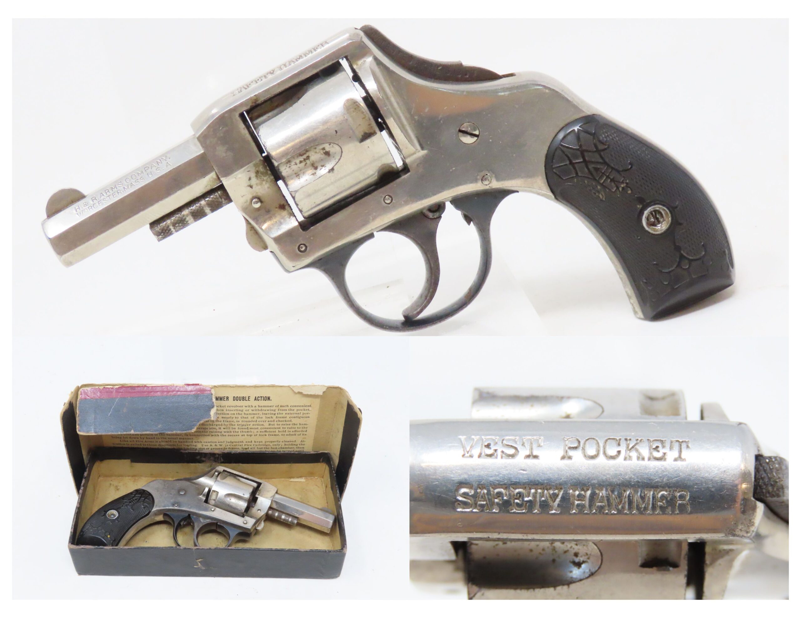 Harrington & Richardson Vest Pocket Safety Hammer Revolver 10.10 C ...