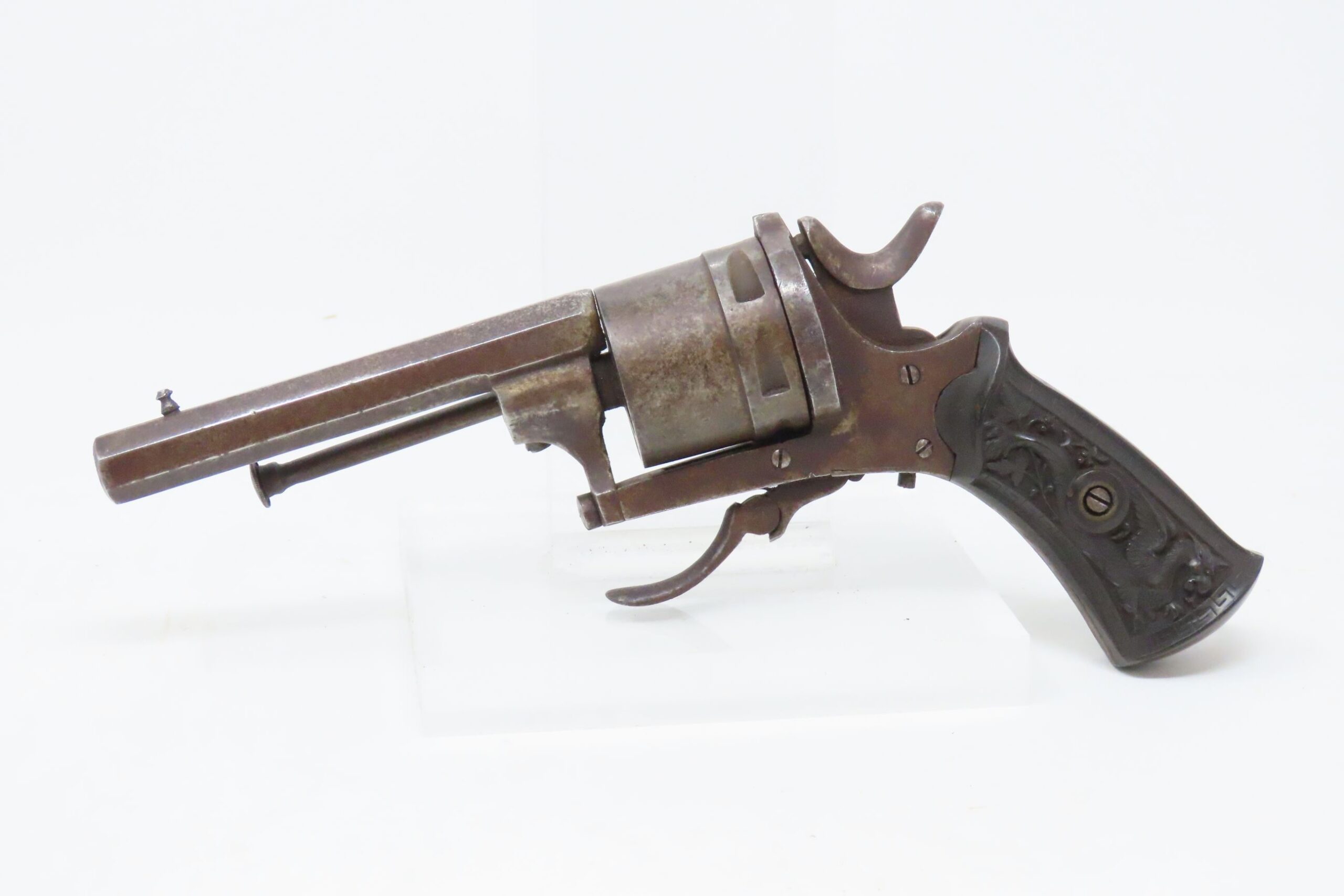 Liege Proofed Folding Trigger Revolver with Ornate Grips 4.25 C ...