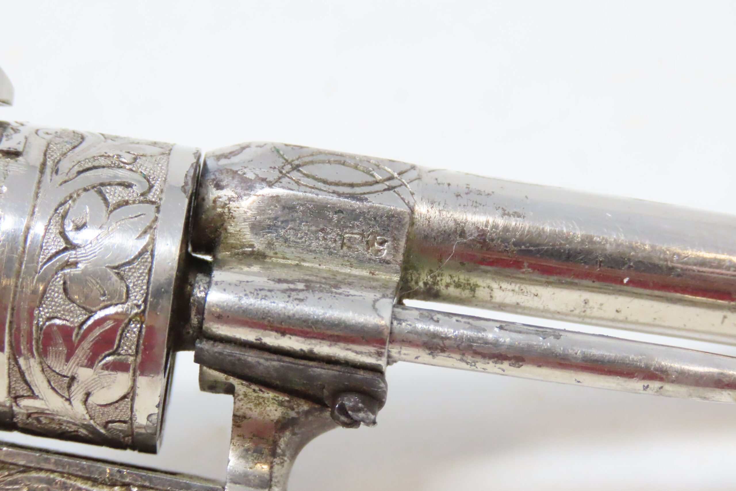 Engraved French Folding Trigger Pinfire Revolver 8.10 C&RAntique013 ...