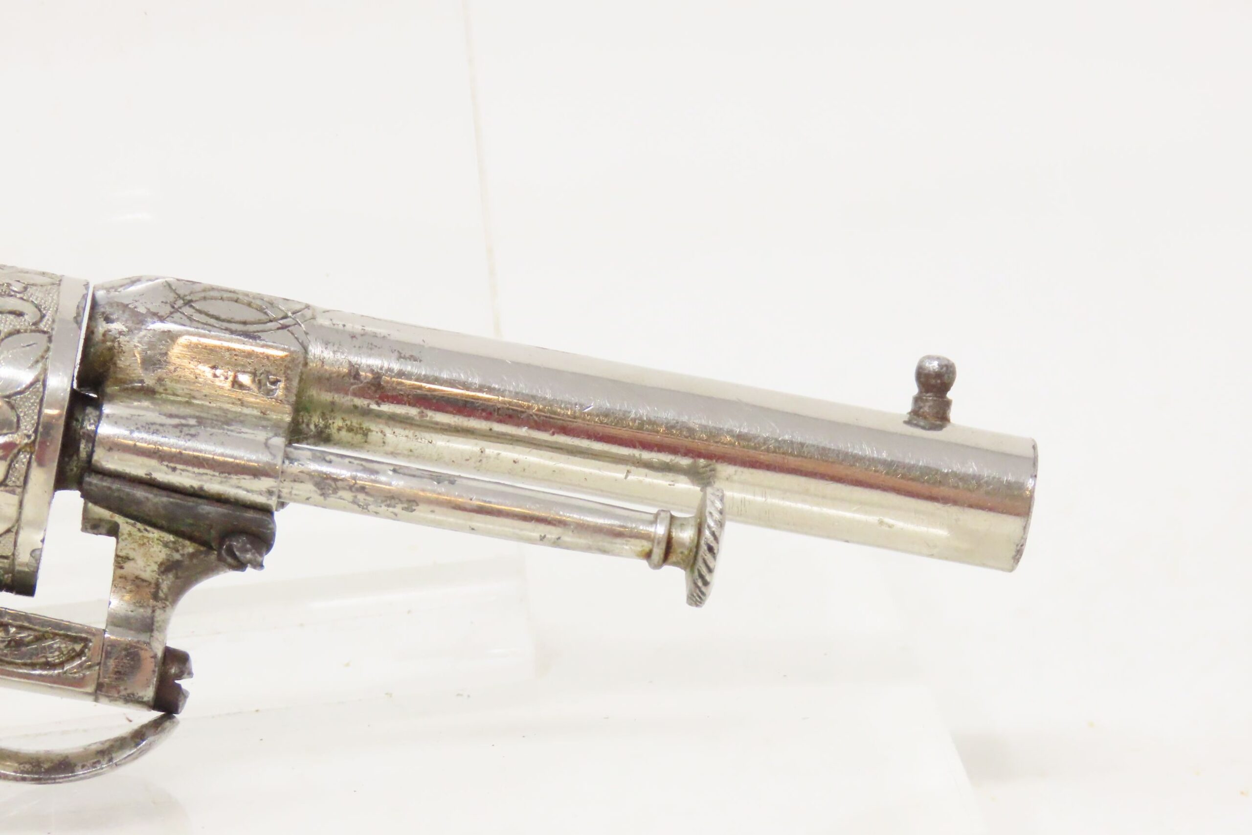 Engraved French Folding Trigger Pinfire Revolver 8.10 C&RAntique017 ...