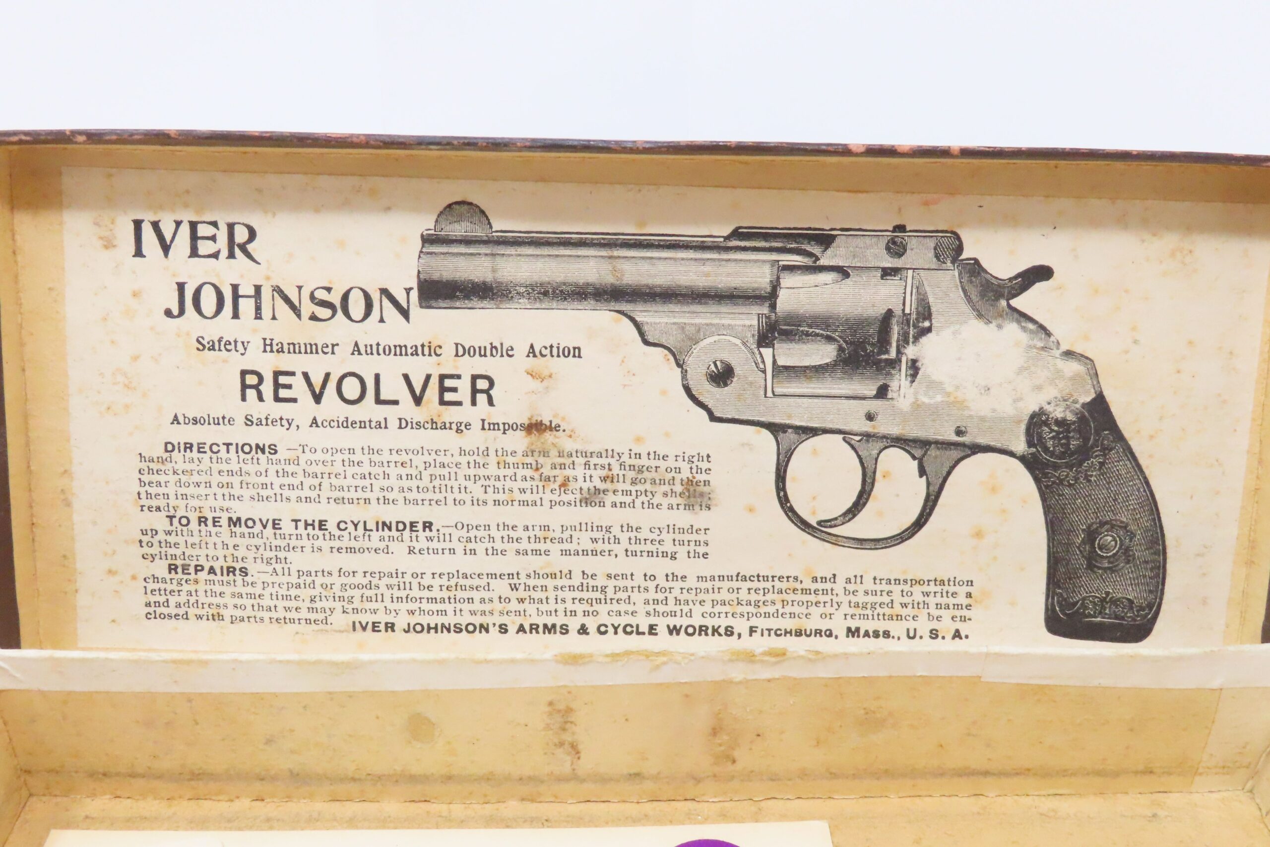 Iver Johnson Safety Hammerless Revolver with Pearl Grips and Box 10.10 ...
