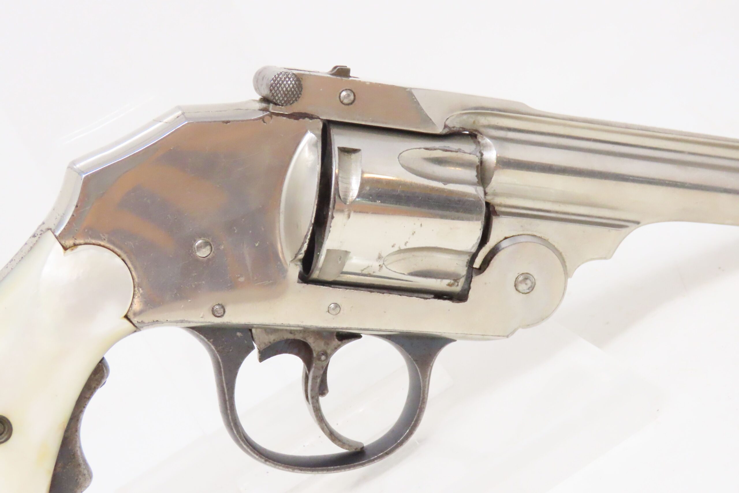 Iver Johnson Safety Hammerless Revolver with Pearl Grips and Box 10.10 ...