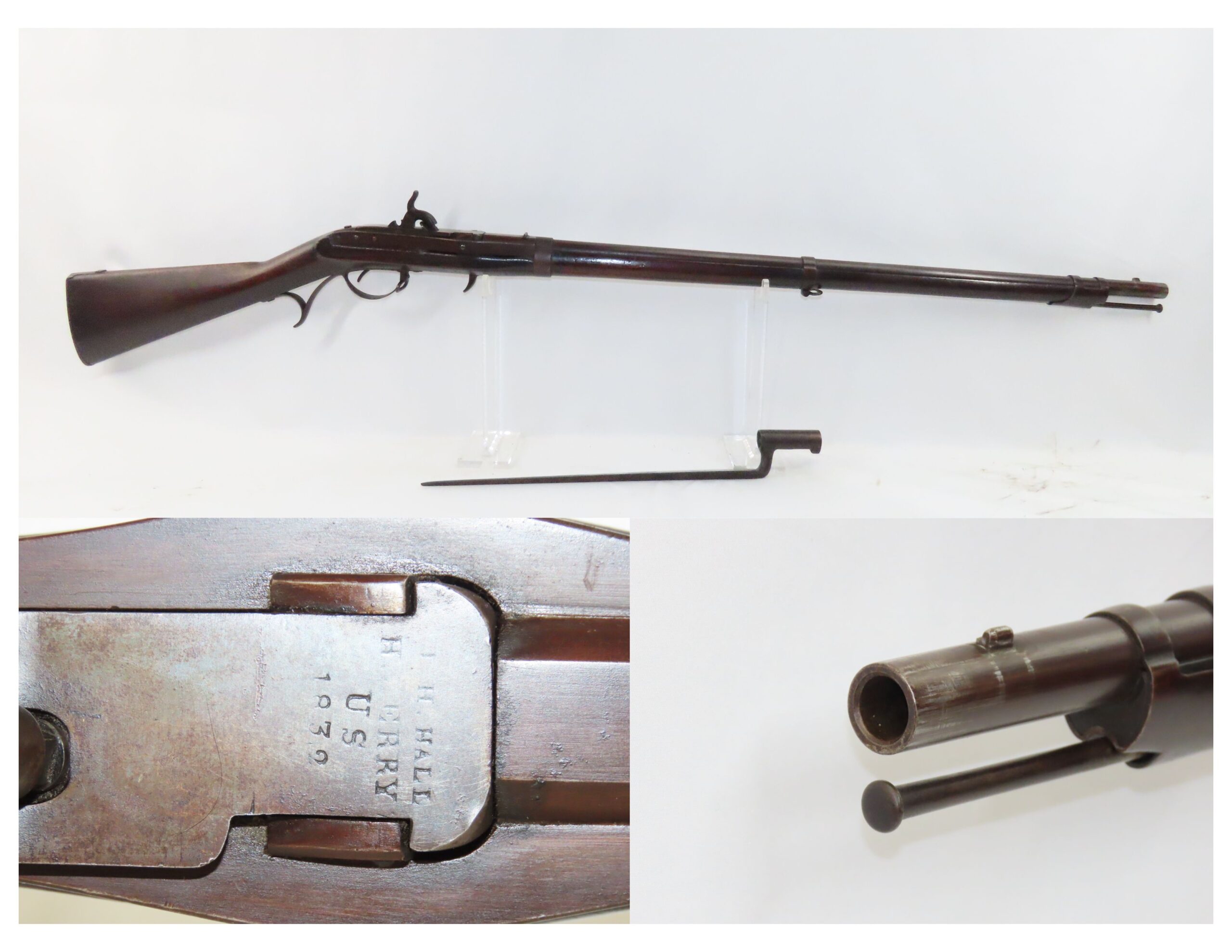 U.S. Harpers Ferry Model 1819 Hall Breech Loading Percussion Conversion ...