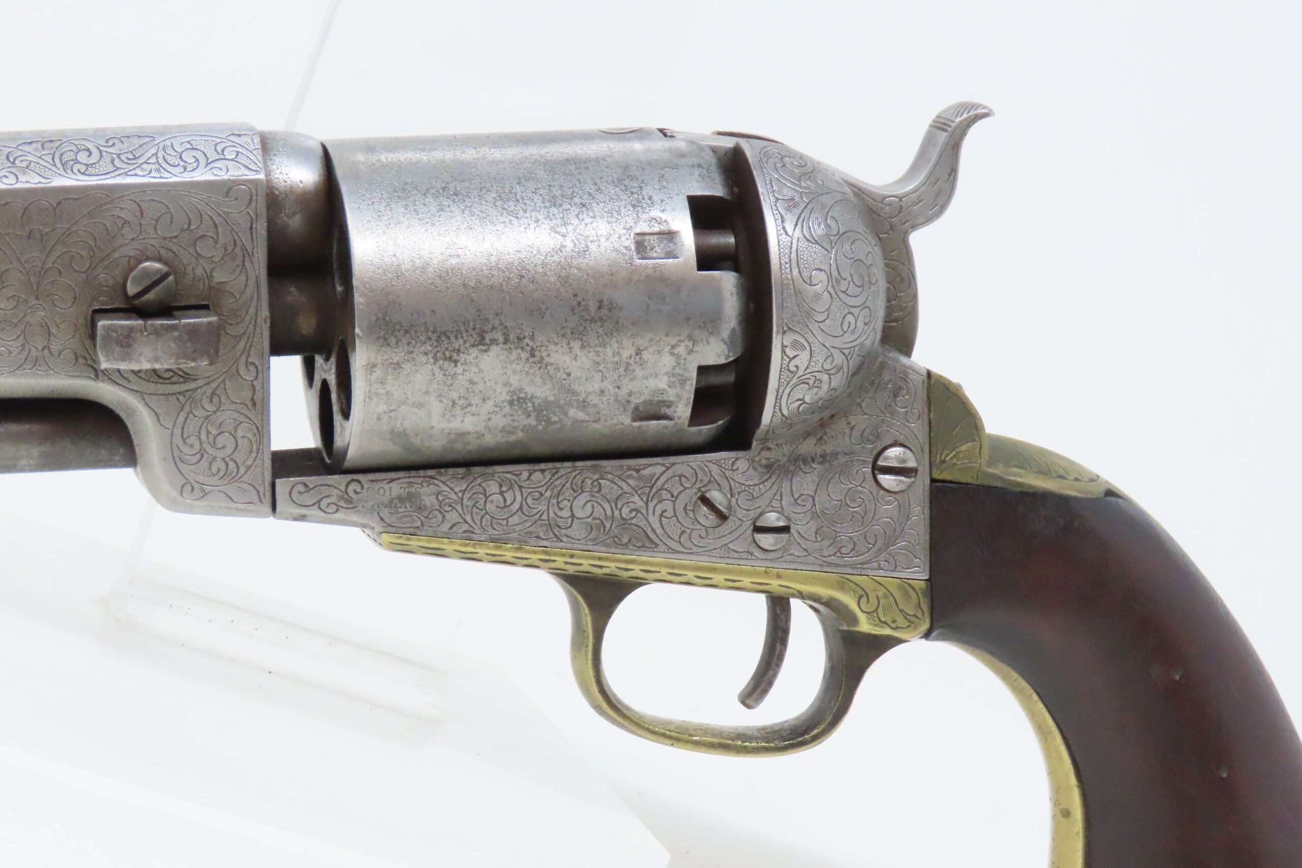 Engraved Copt of a Colt Third Model Dragoon Percussion Revolver 5.4 C ...