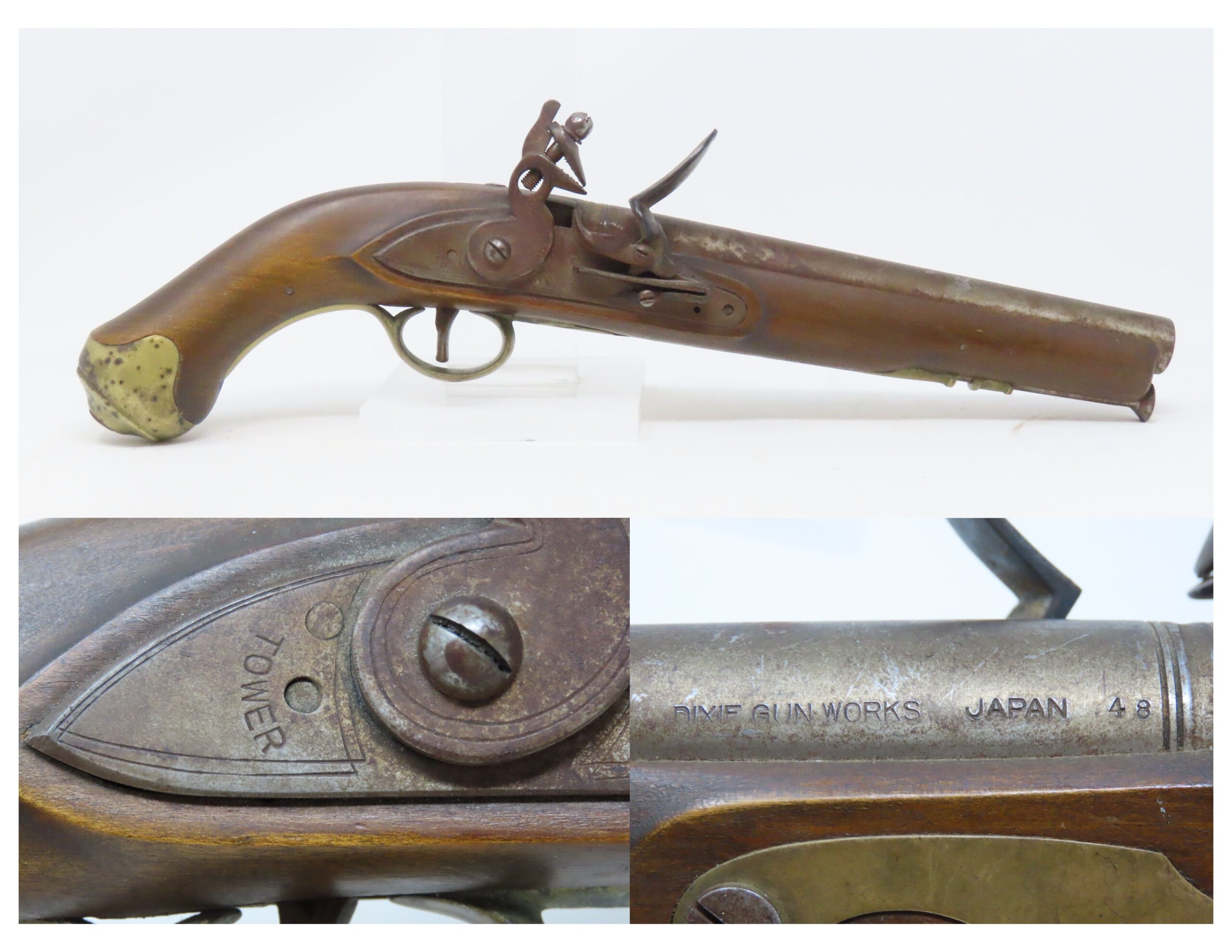 Japanese Reproduction Tower Flintlock Pistol 8.31 C&RAntique001 ...