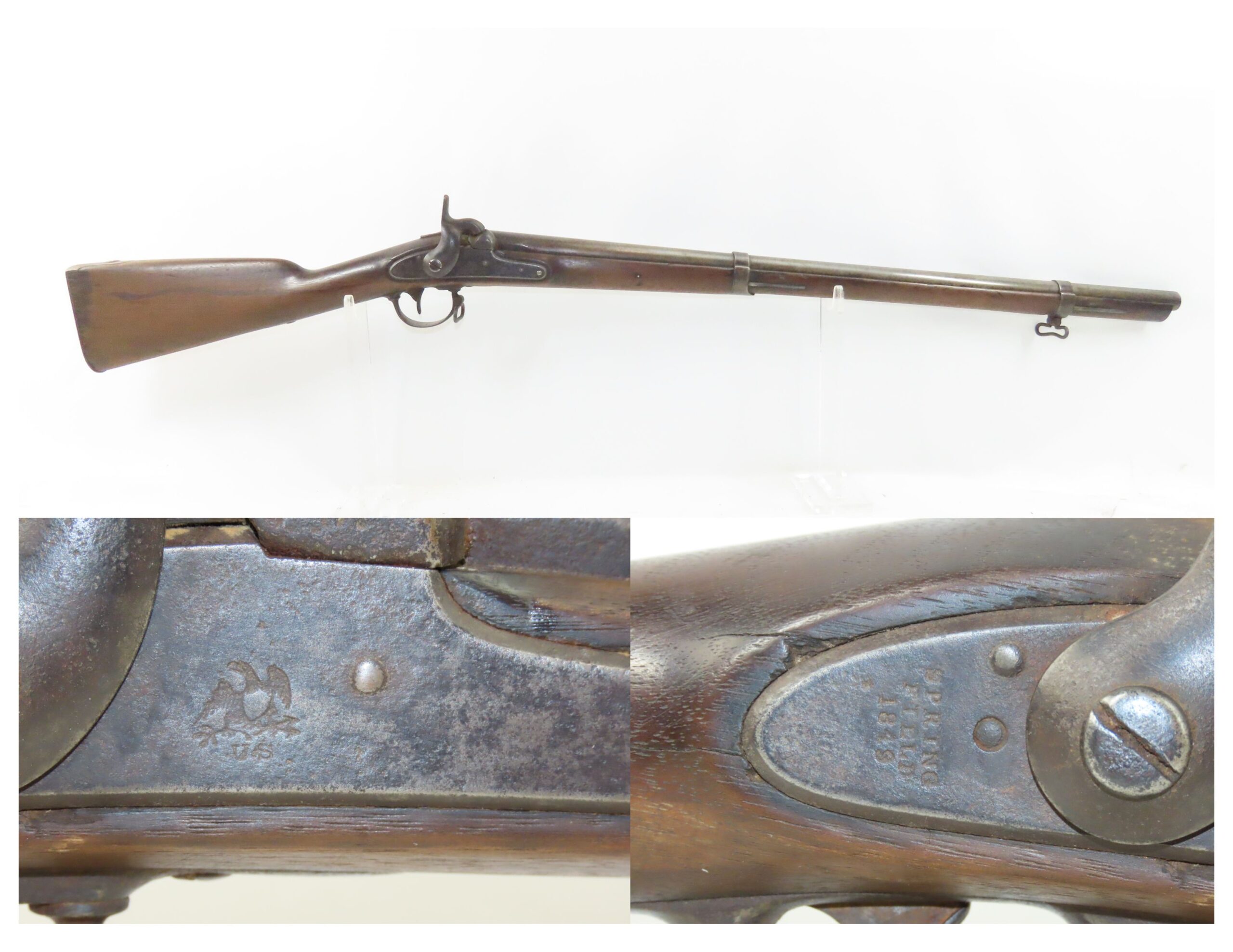 U.S. Springfield Model 1842 Rifled Musket 12.19 C&RAntique001 ...