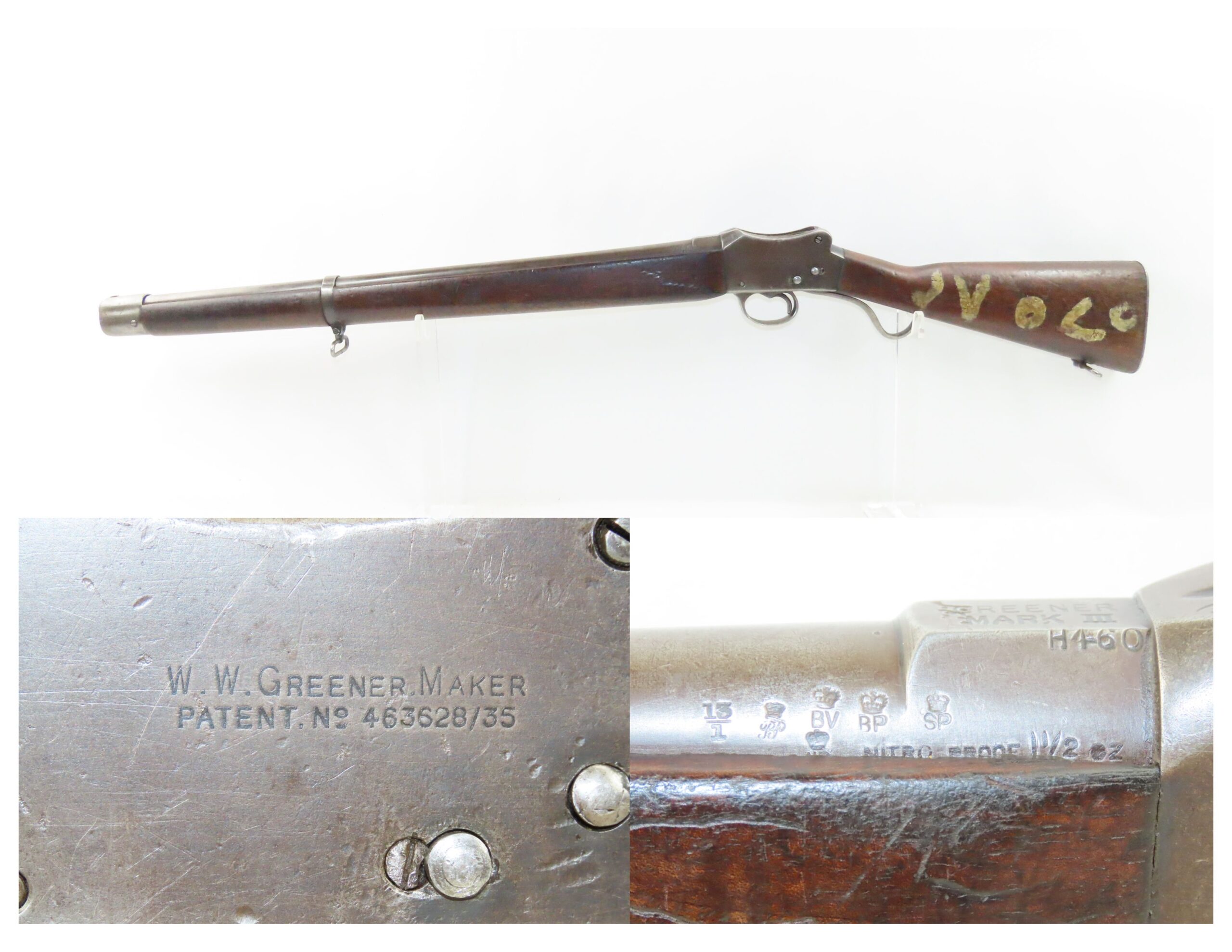 W.W. Greener Police Gun martini Pattern Single Shot Shotgun 12.19 C ...