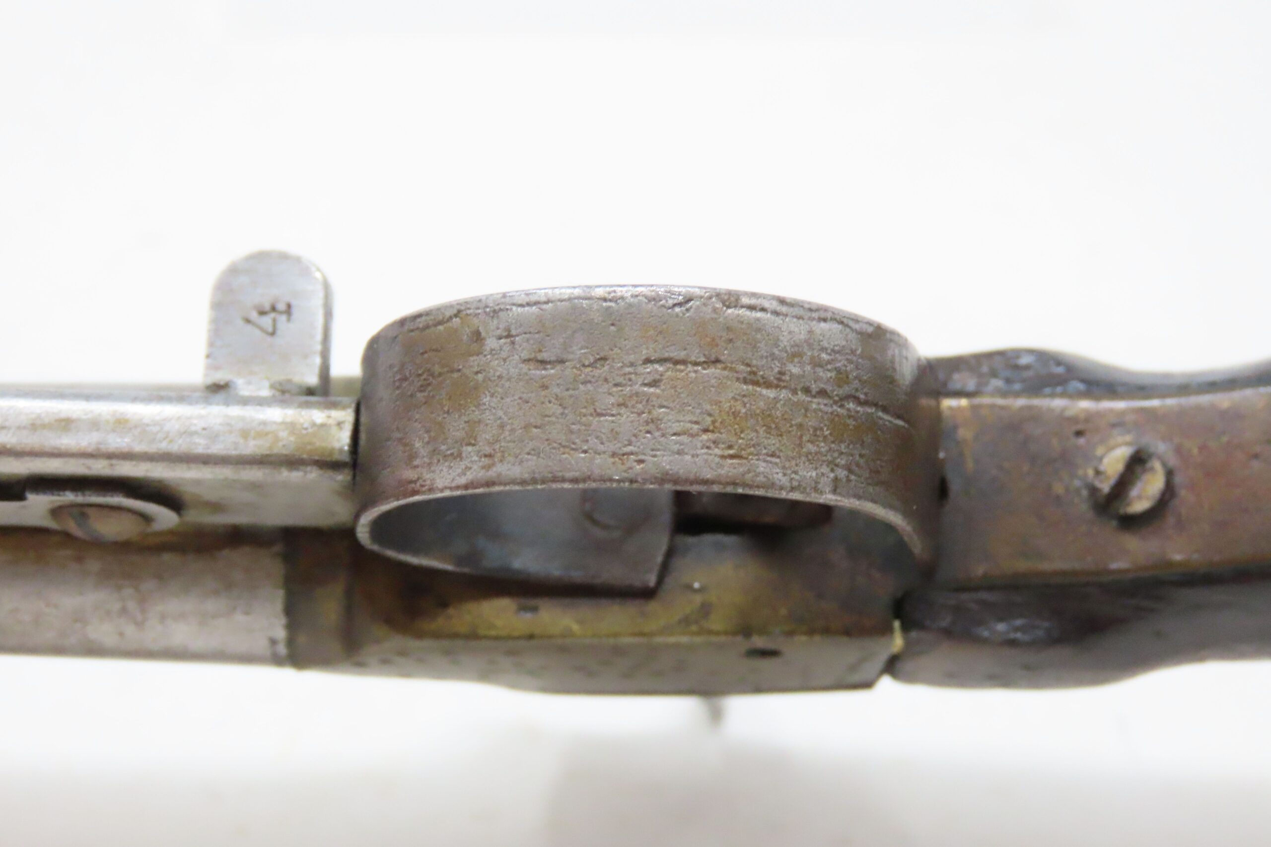 Boxlock Percussion Pistol with Sliding Bayonet 9.28 C&RAntique011 ...