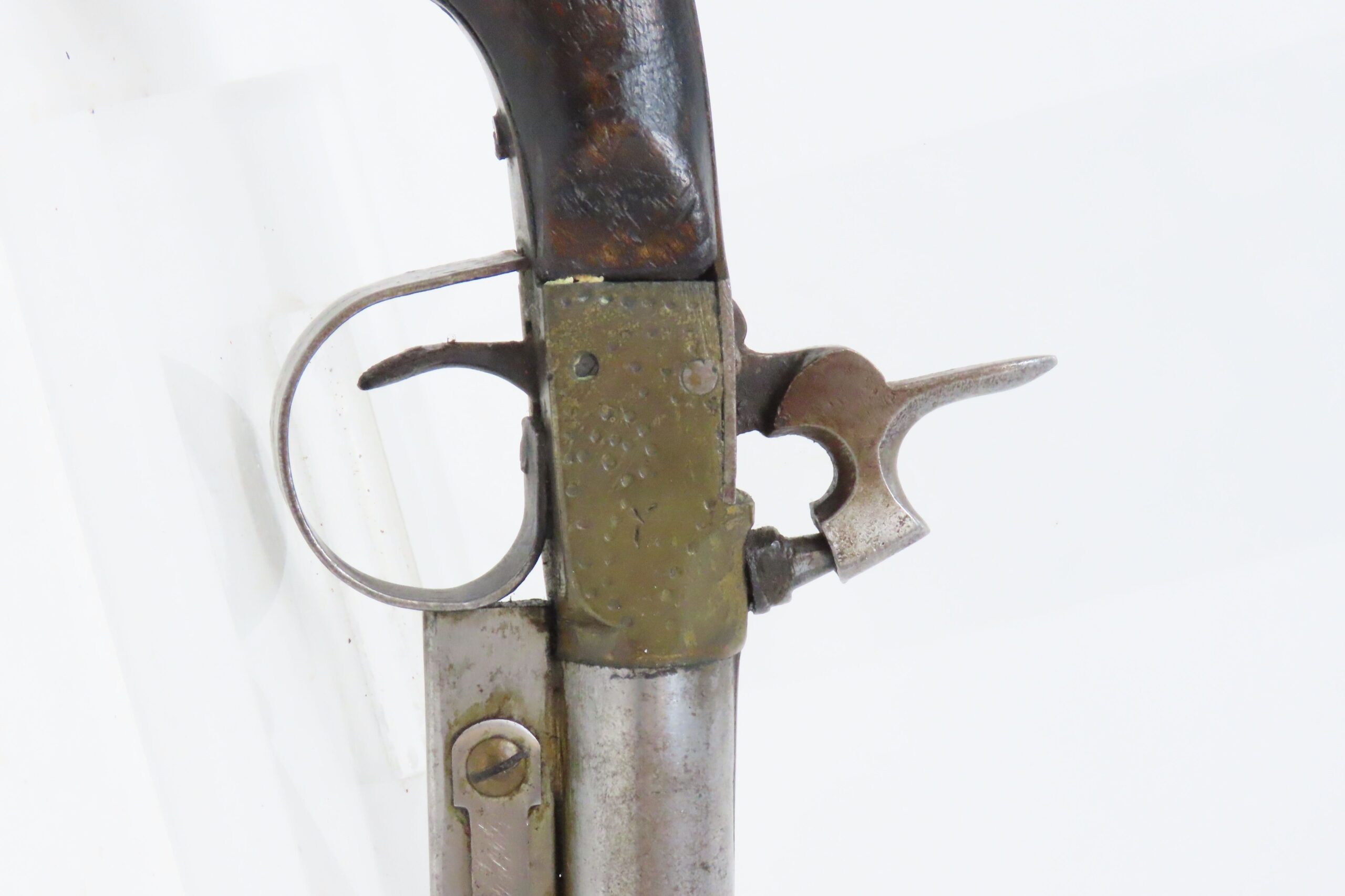 Boxlock Percussion Pistol with Sliding Bayonet 9.28 C&RAntique015 ...