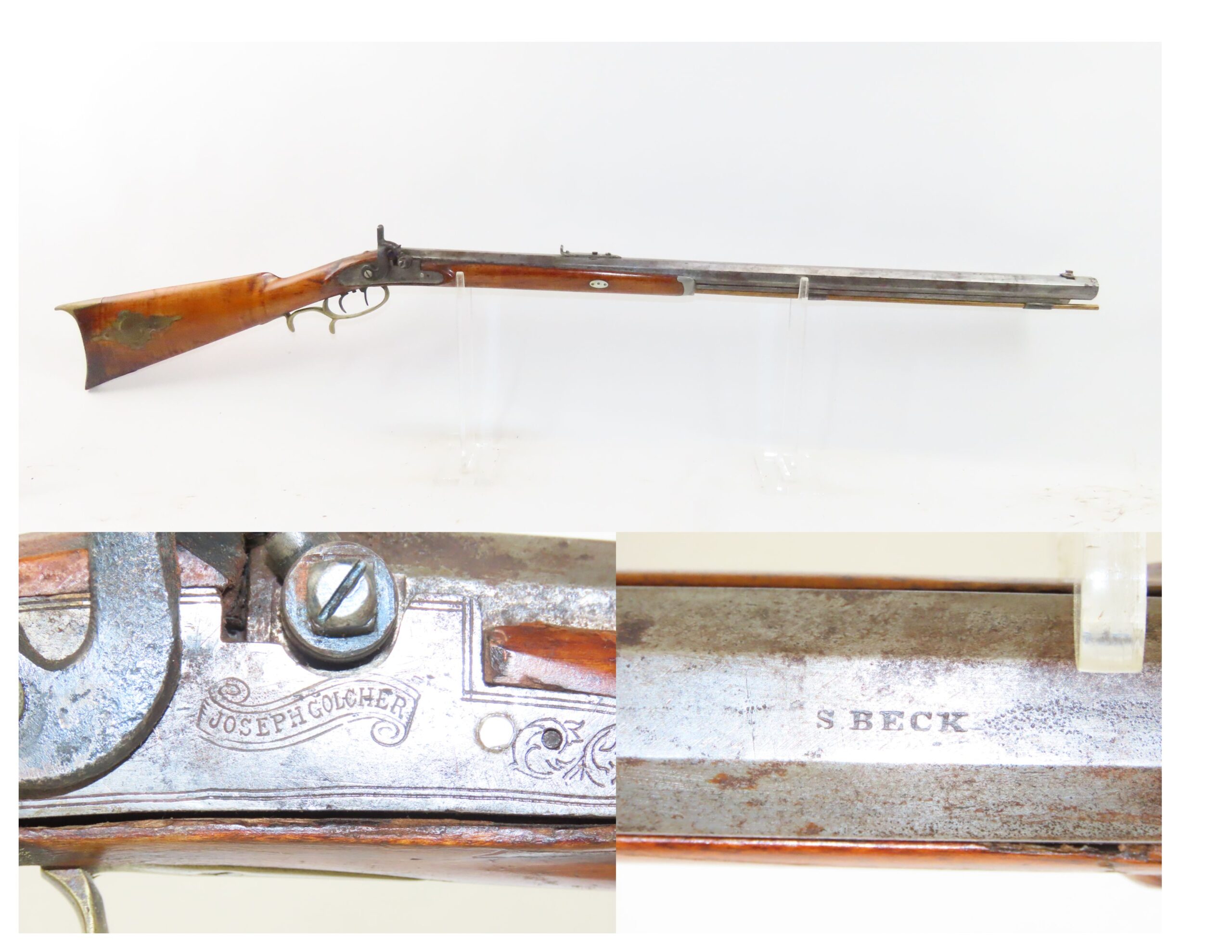 S. Beck Signed Half Stock Rifle 1.9 C&RAntique001 | Ancestry Guns