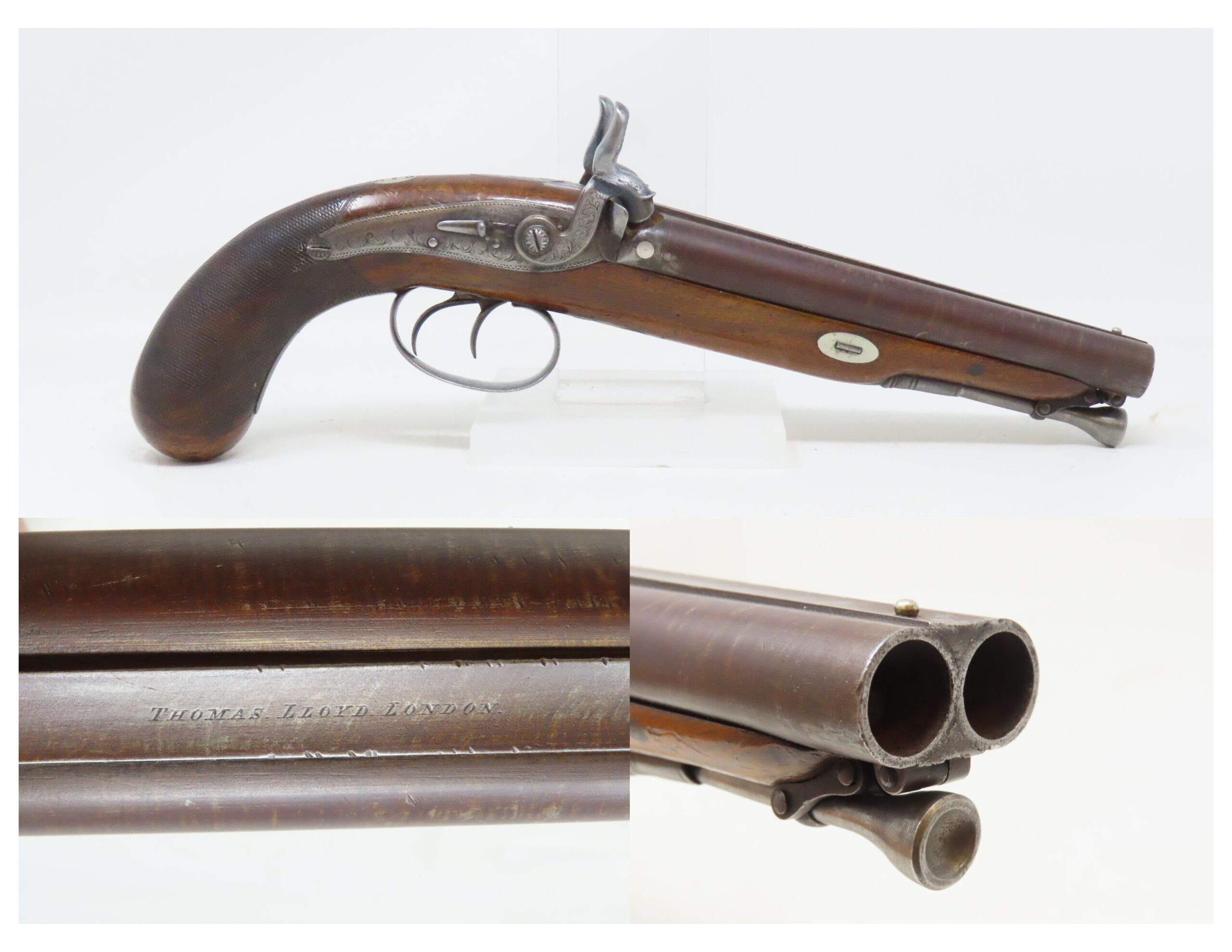Thomas Lloyd Double Barrel Pistol 9.5 C&RAntique001 | Ancestry Guns