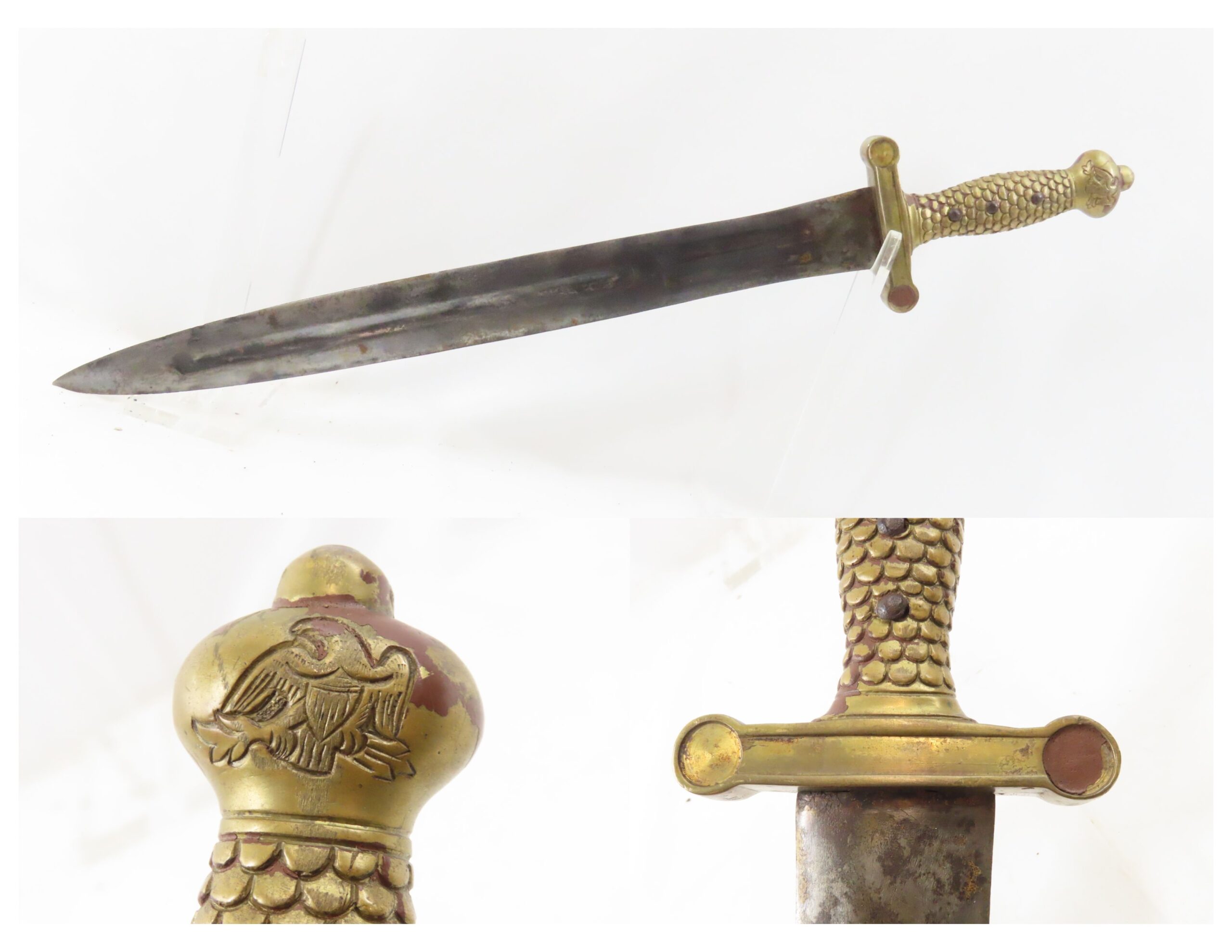 U.S. Military Pattern Short Sword with Brass Hilt 12.14 C&RAntique001 ...