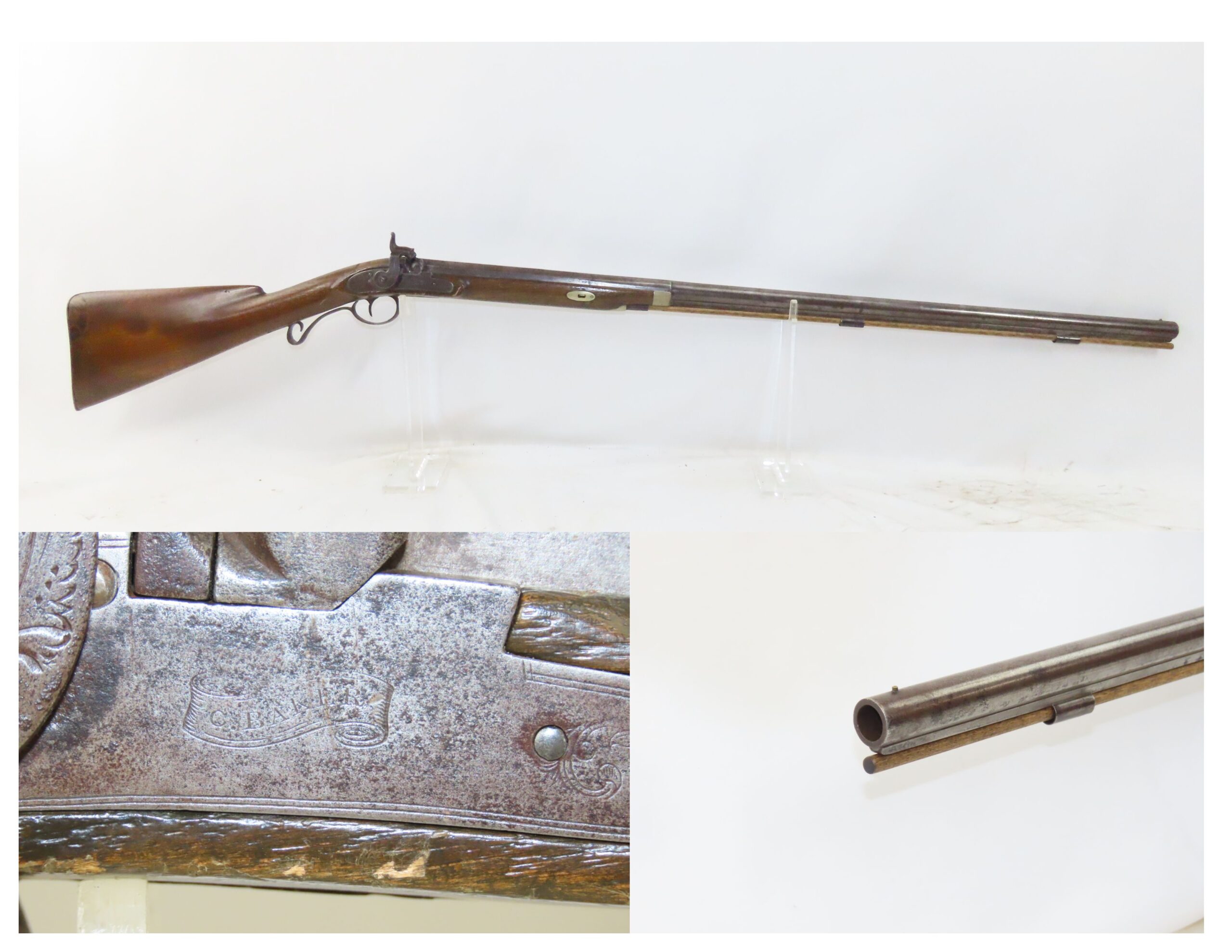 C. Baker Half Stock Percussion Shotgun 2.7 C&RAntique001 | Ancestry Guns
