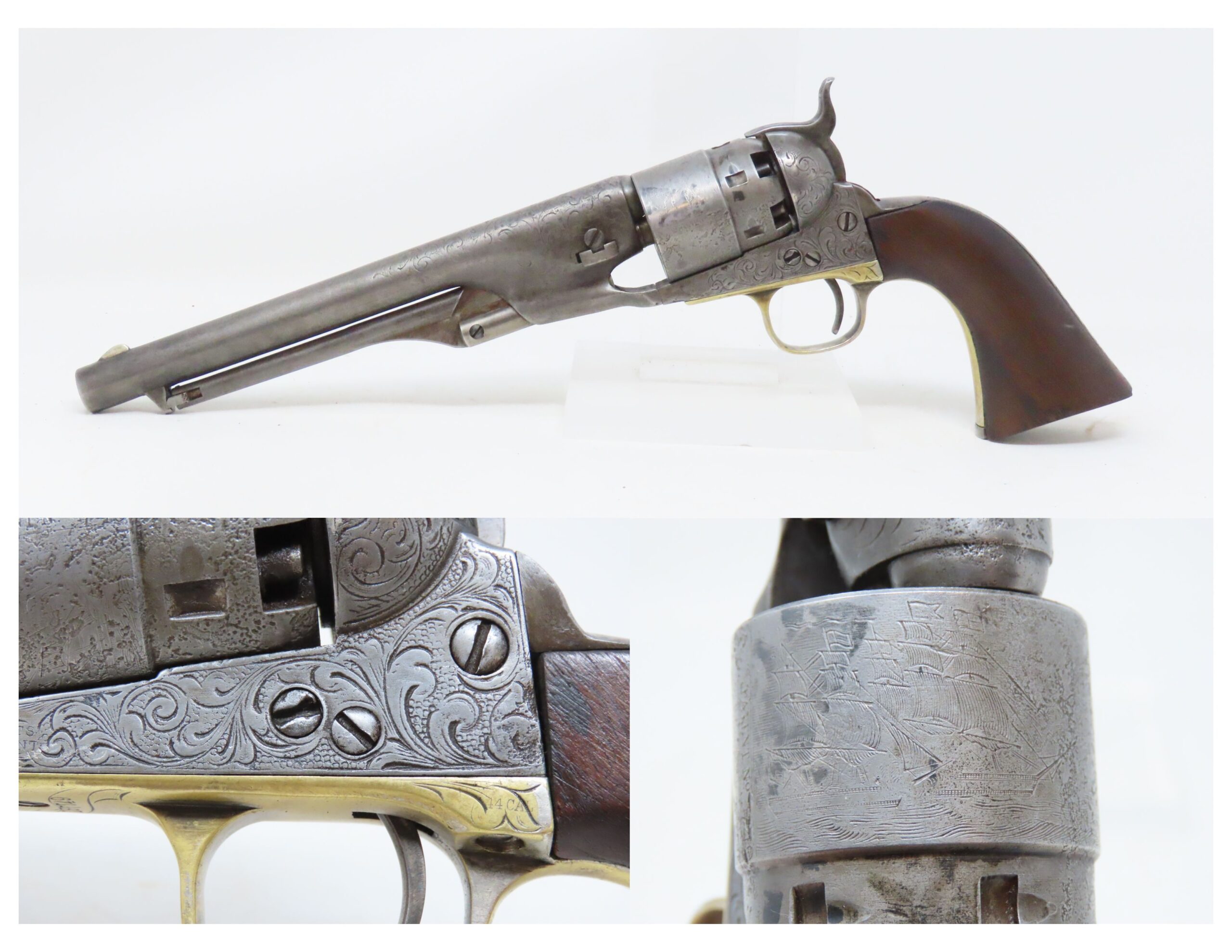 Engraved Colt Model 1860 Army Percussion Revolver 9.6 C&RAntique001 ...