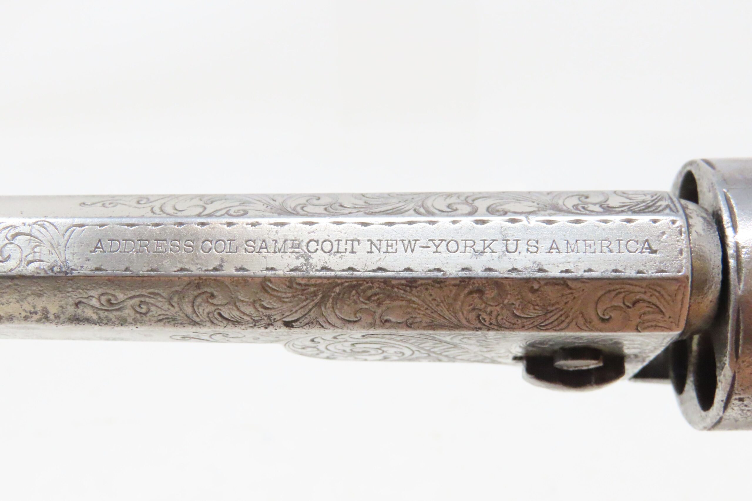 Vine Scroll Engraved Colt Pocket Navy Conversion Revolver 9.6 C ...