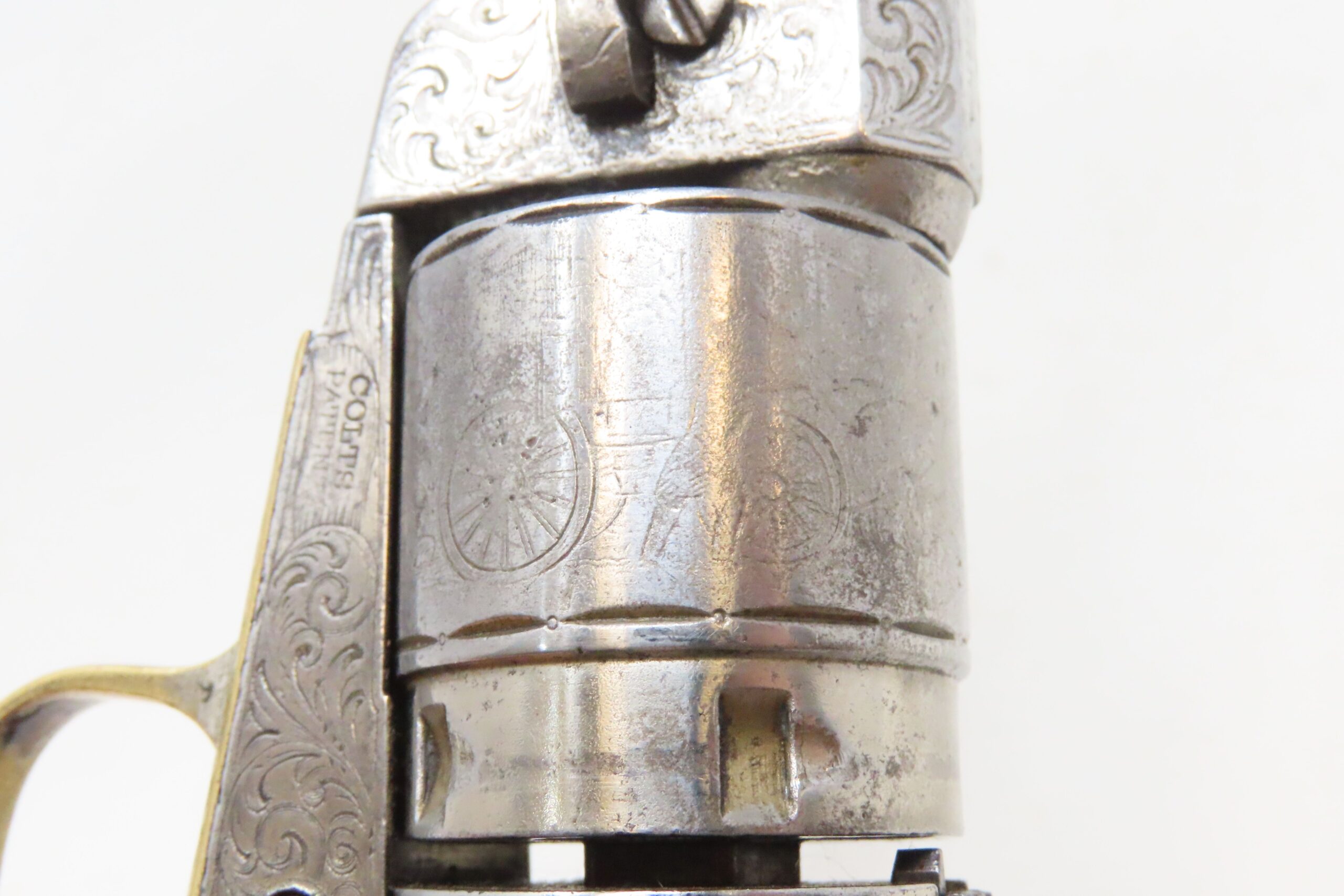 Vine Scroll Engraved Colt Pocket Navy Conversion Revolver 9.6 C ...