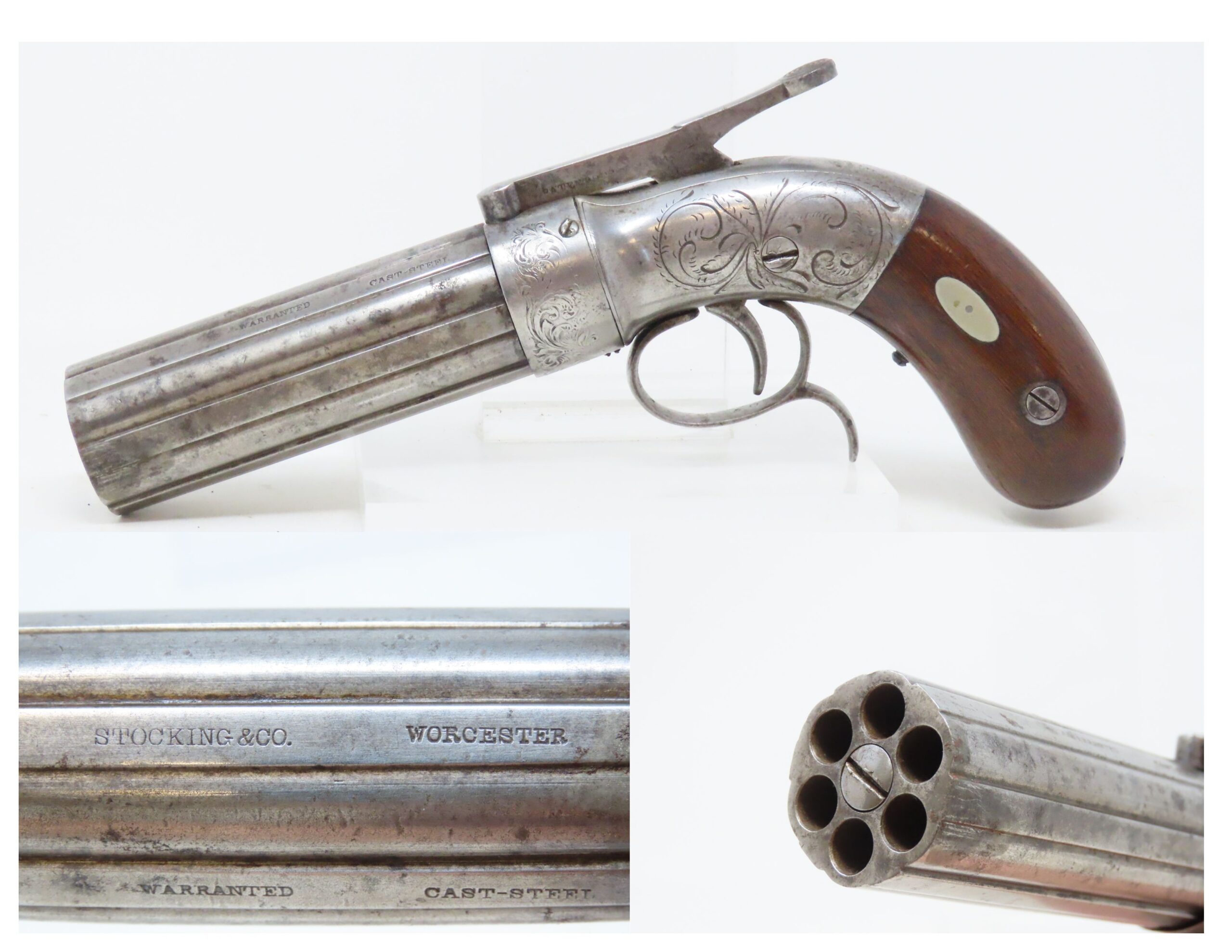 ANTEBELLUM Antique STOCKING & Co. .31 Percussion PEPPERBOX Point ...