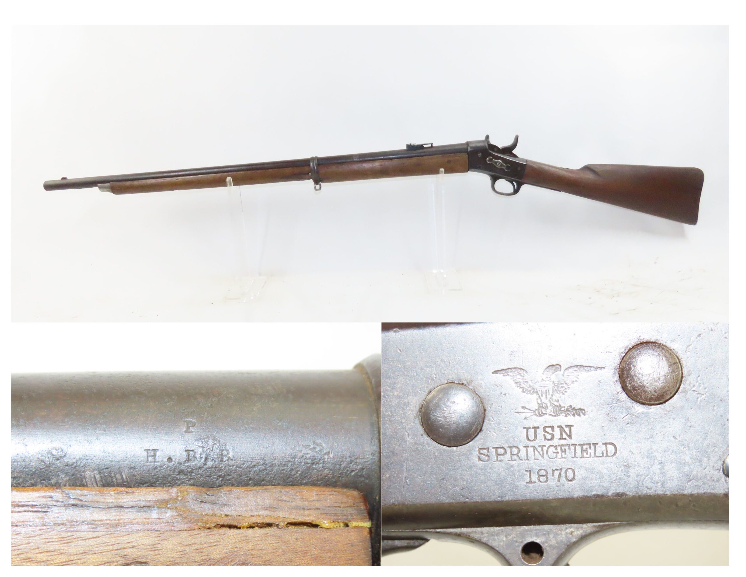 U.S. Navy Springfield Model 1870 Rolling Block Rifle C&RAntique001 ...
