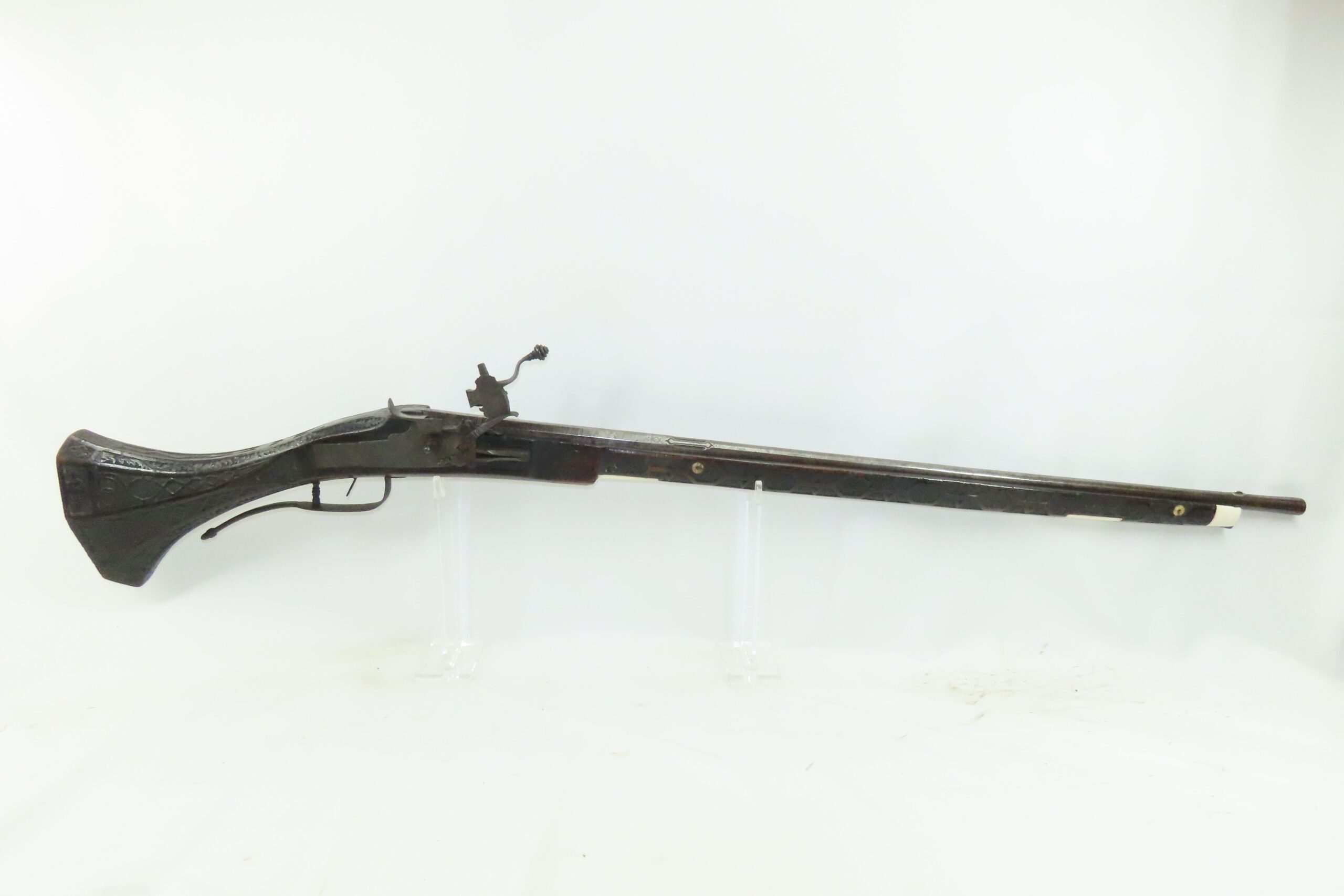 Engraved, Silver Inlaid and Carved Wheelock Musket 5.2 C&R Antique002 ...