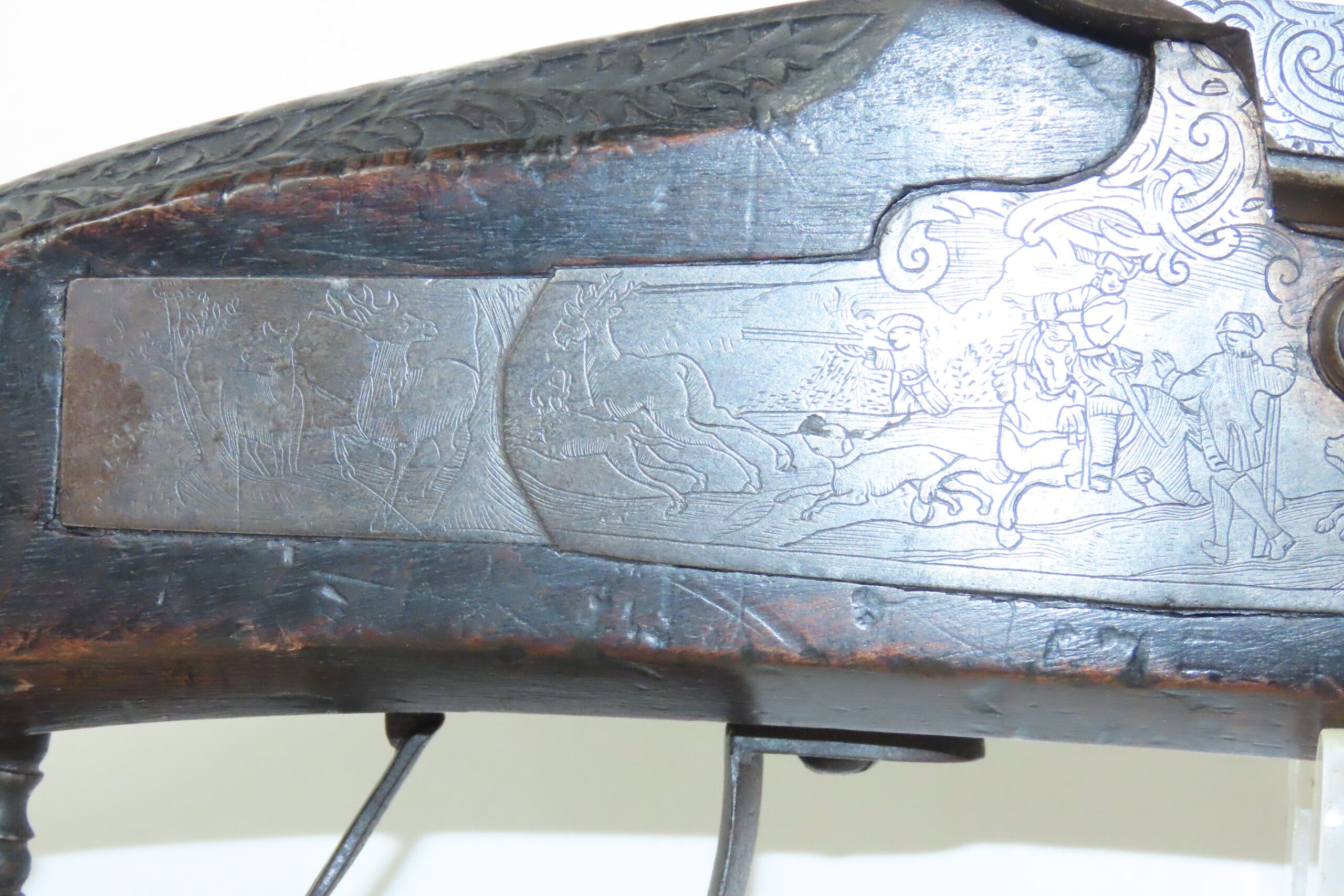 Engraved, Silver Inlaid and Carved Wheelock Musket 5.2 C&R Antique007 ...