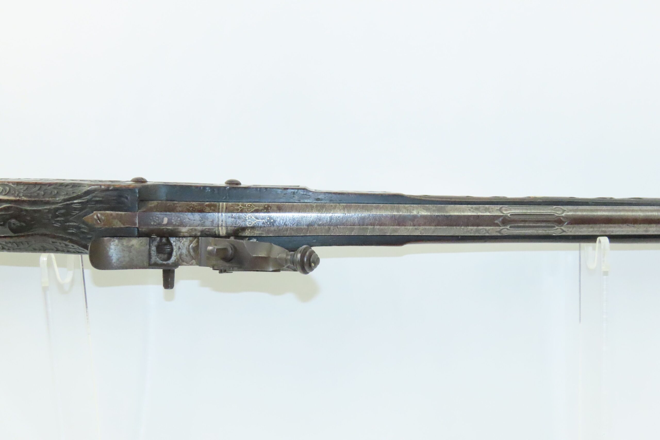 Engraved, Silver Inlaid and Carved Wheelock Musket 5.2 C&R Antique013 ...