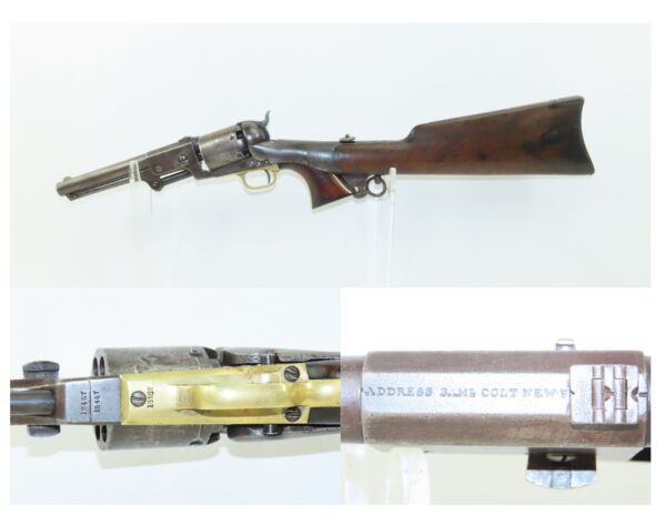 Antique CIVIL WAR 3rd Model COLT DRAGOON .44 Perc. Revolver SHOULDER ...