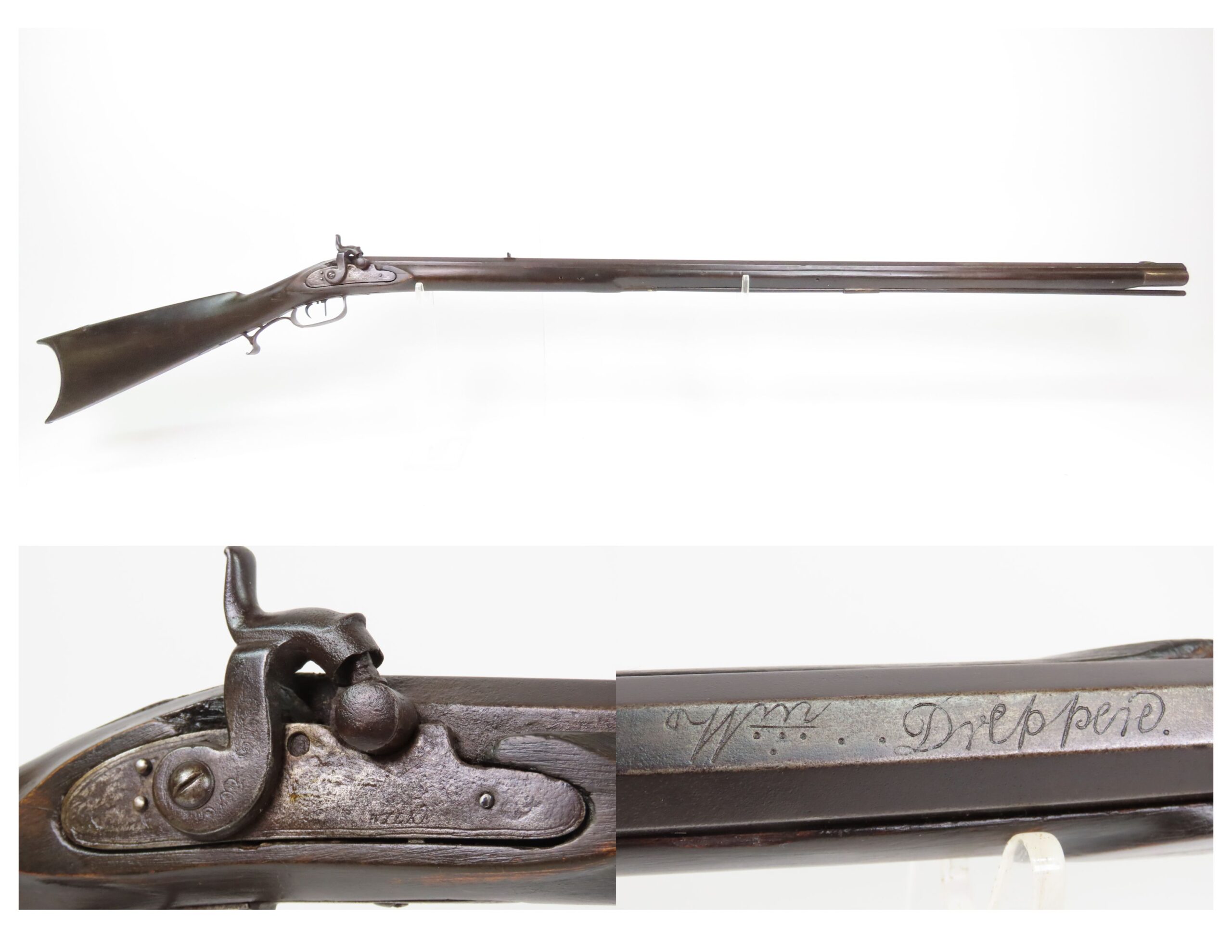 LANCASTER, PENNSYLVANIA Antique WM. DREPPERD LONG RIFLE Frontier ...