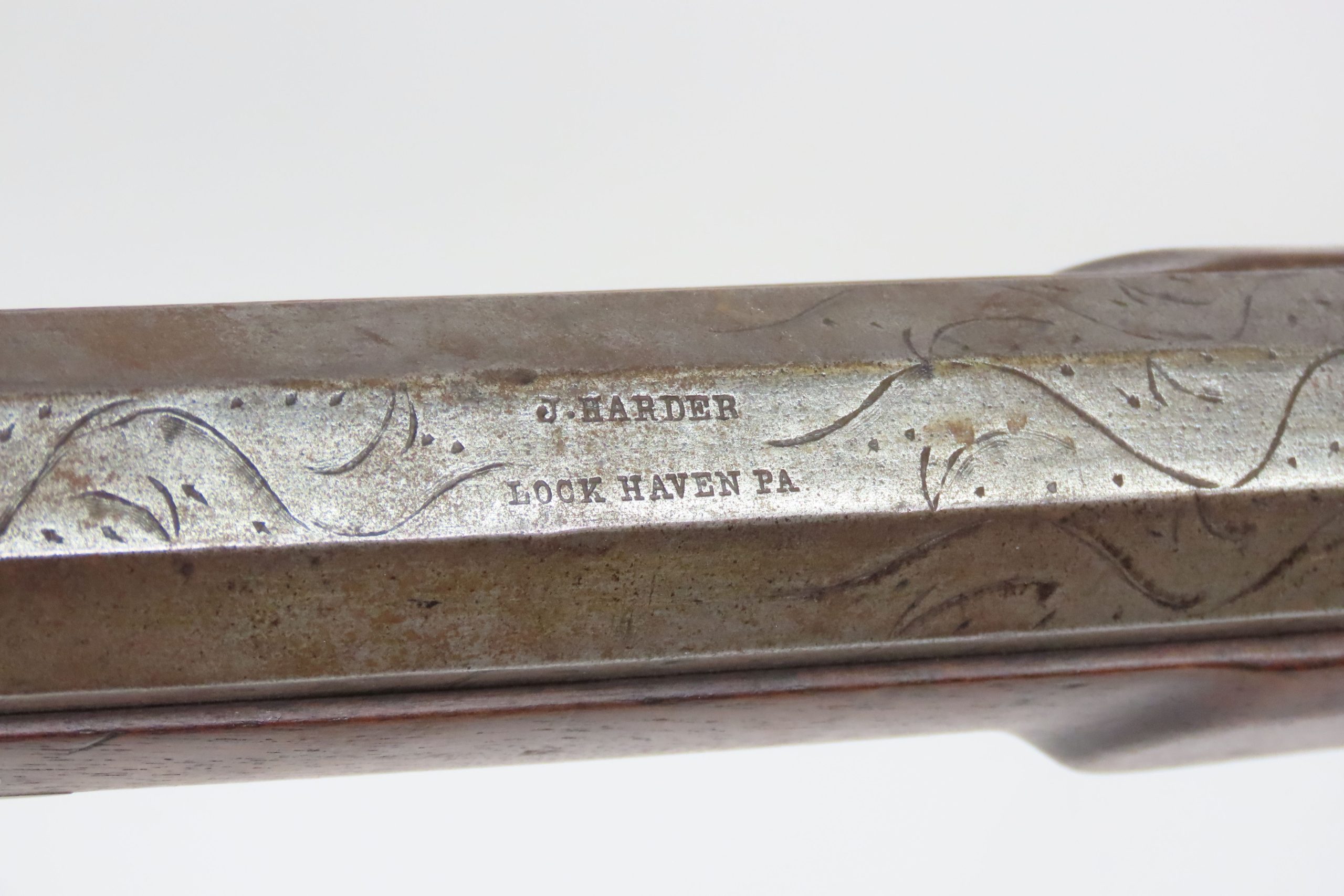 1860s mfg. Lock Haven, PA. Antique J. HARDER Half Stock Percussion ...