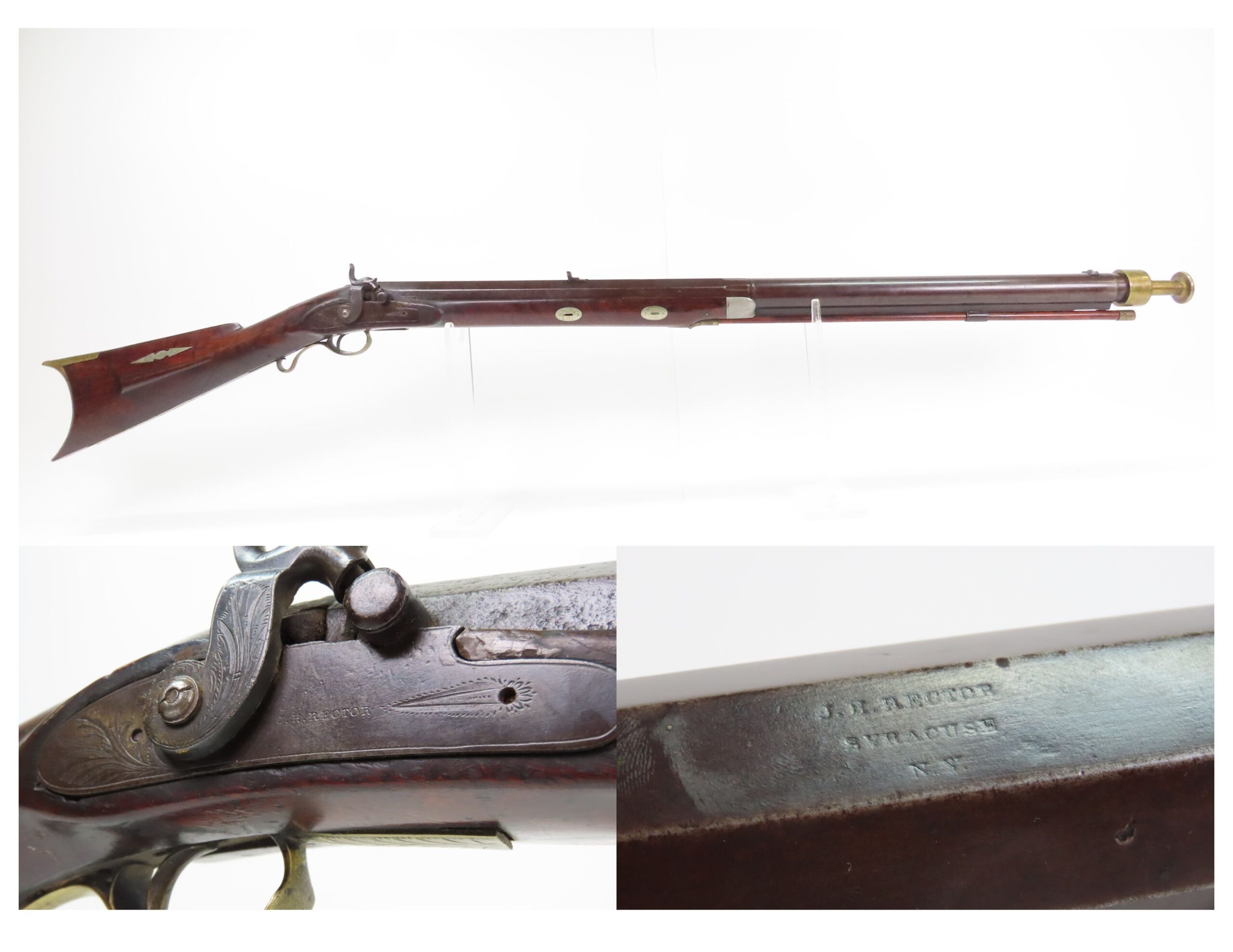 NEW YORK Antique J.H. RECTOR Half-Stock Percussion TARGET/SPORTING ...