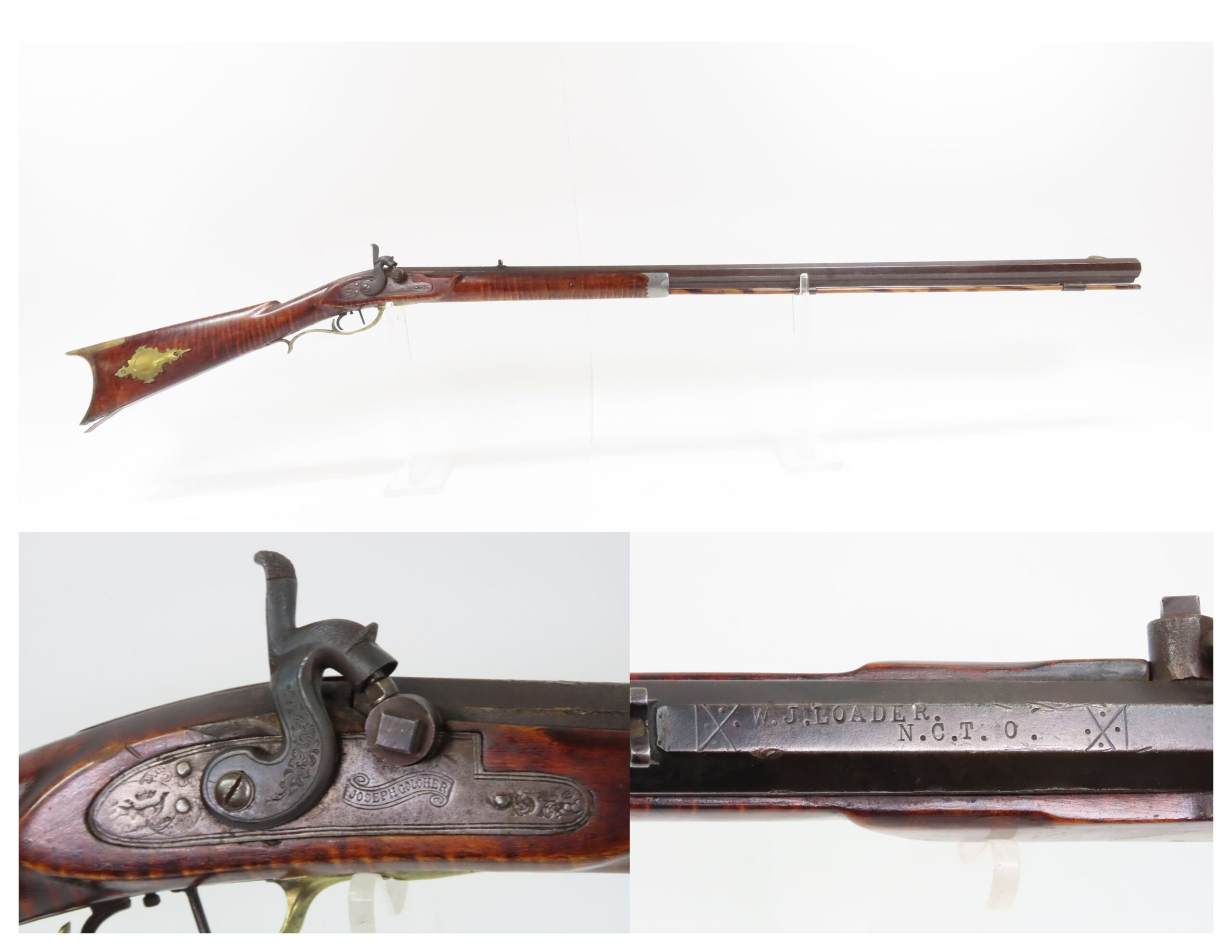 Mid-1800s Antique W.J. LOADER Half Stock Percussion HOMESTEAD/HUNTING ...