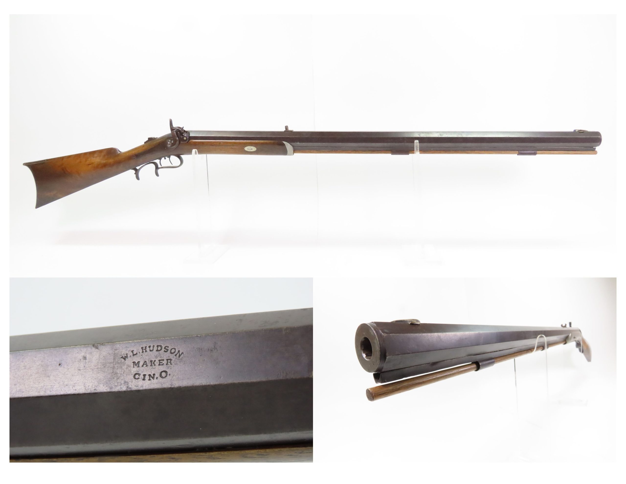 Antique W.L. HUDSON Back Action CINCINNATI .50 Percussion HOMESTEAD ...