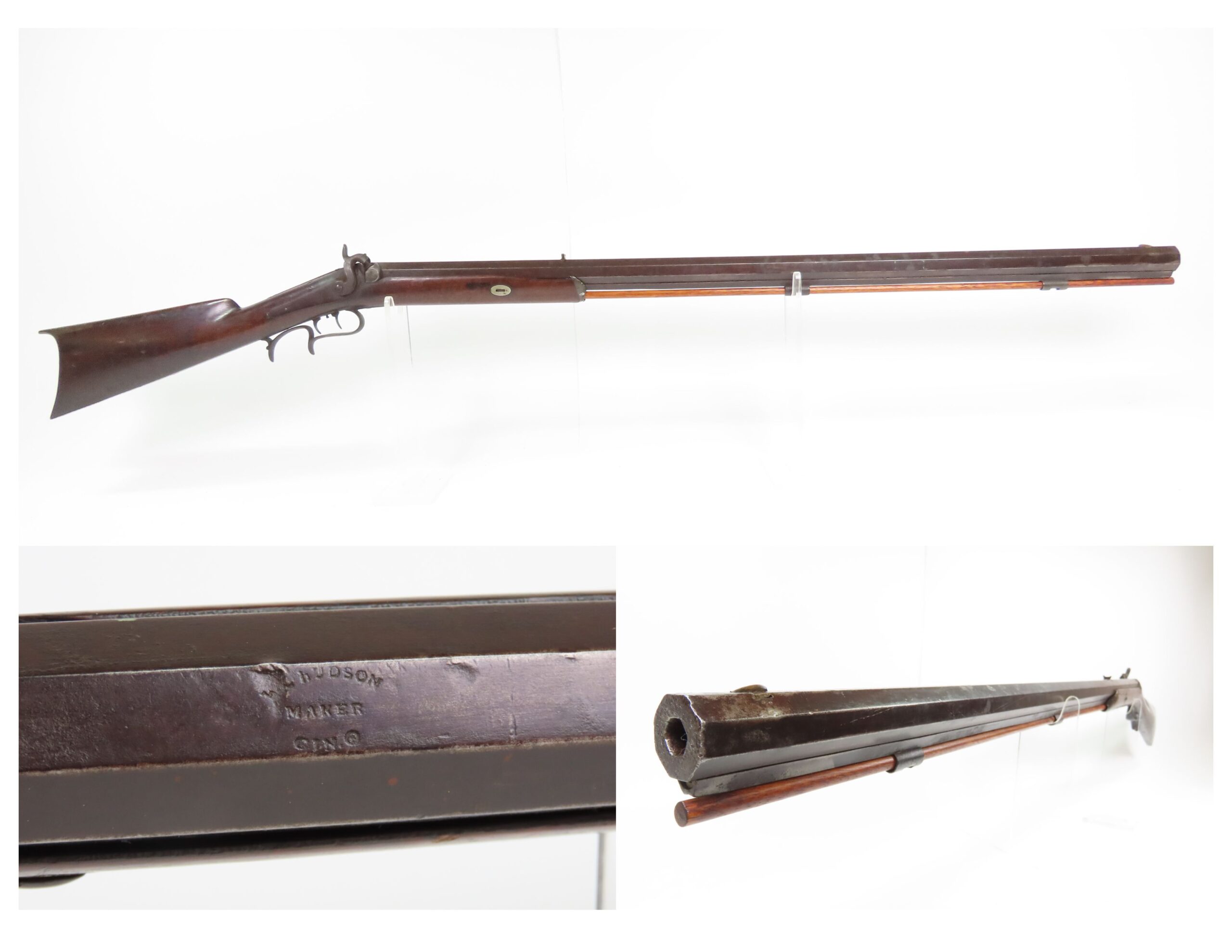 Antique W.L. HUDSON Back Action CINCINNATI .48 Percussion HOMESTEAD ...